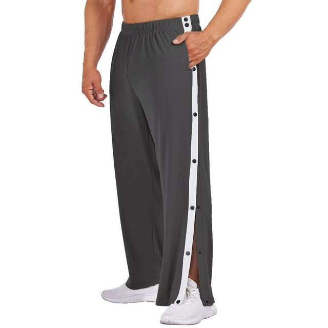 ZMHEGW Men's Tear Basketball Pants High Split Snap Button Casual Post ...