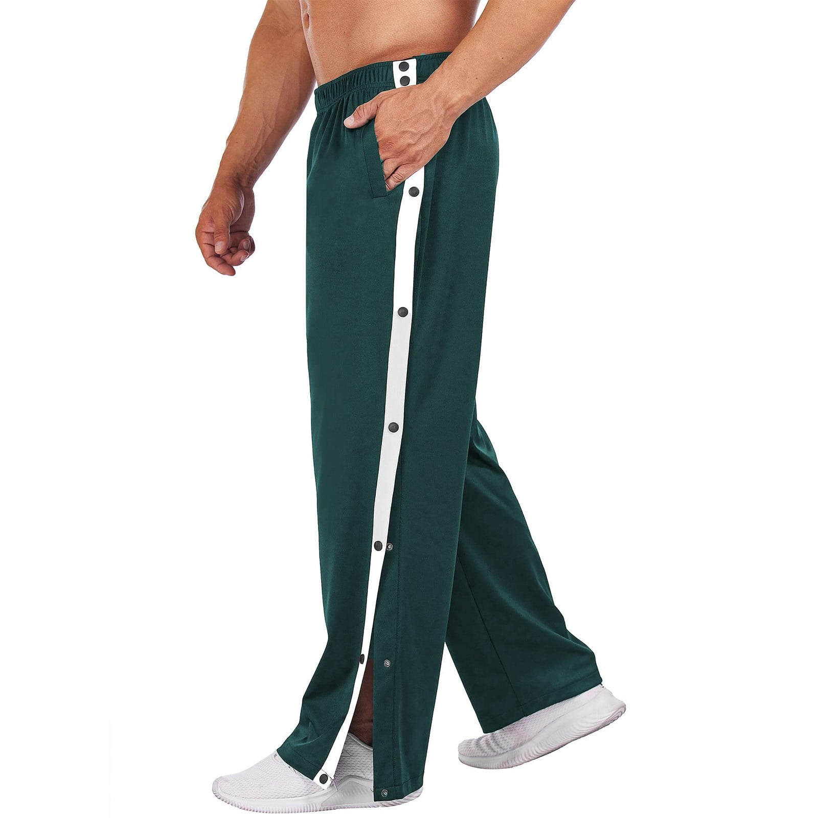 ZMHEGW Men's Tear Basketball Pants High Split Snap Button Casual Post ...