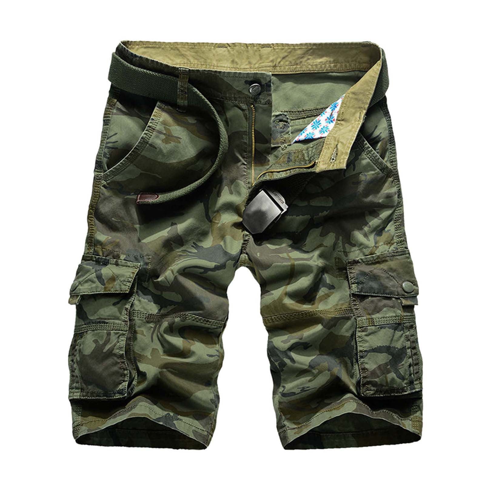 ZMHEGW Pants Men Male Mid Waist Pant Short Cargo Pant Camouflage Pocket ...