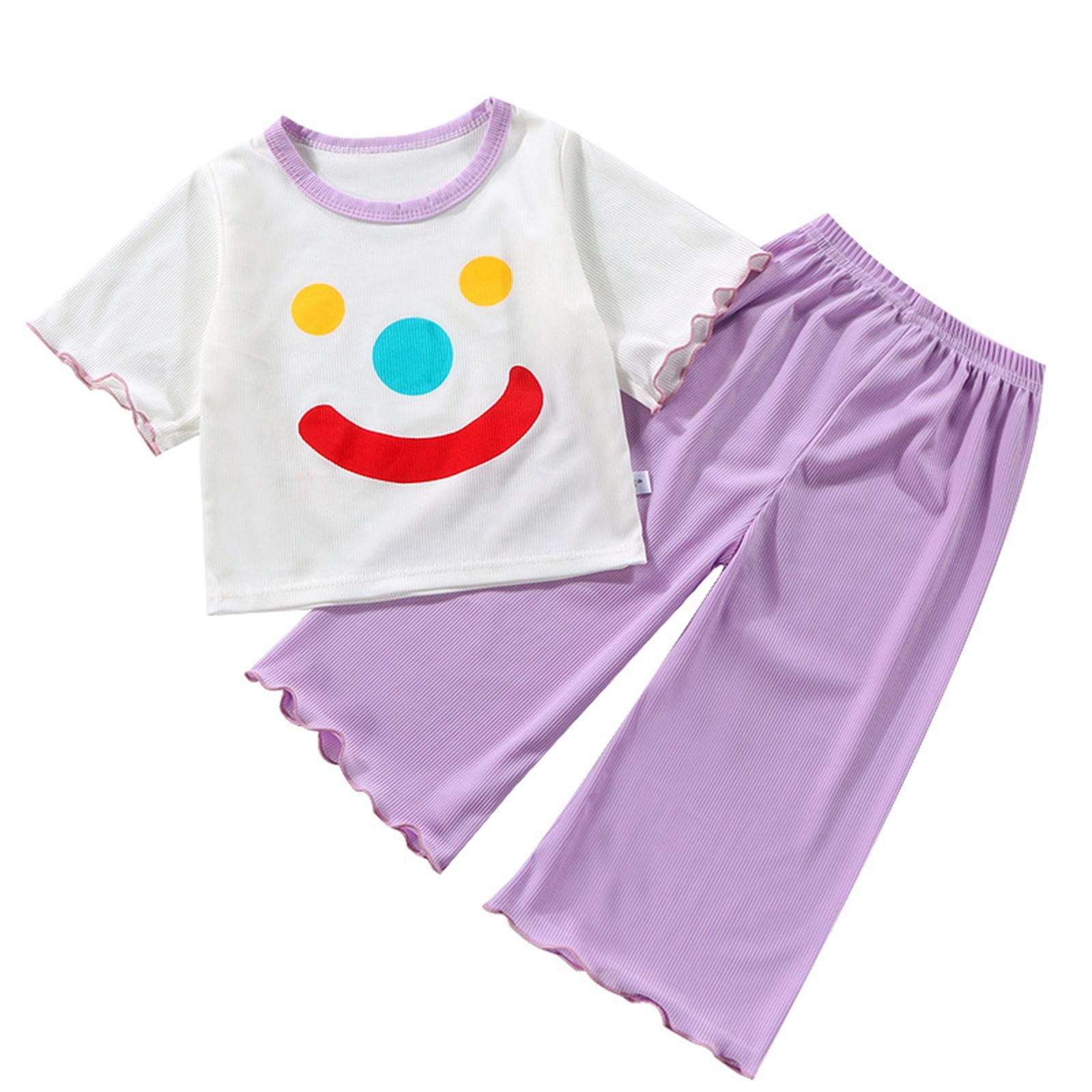 ZMHEGW Toddler Girl Pajamas 2024 Summer Set for Cute Air Conditioning ...