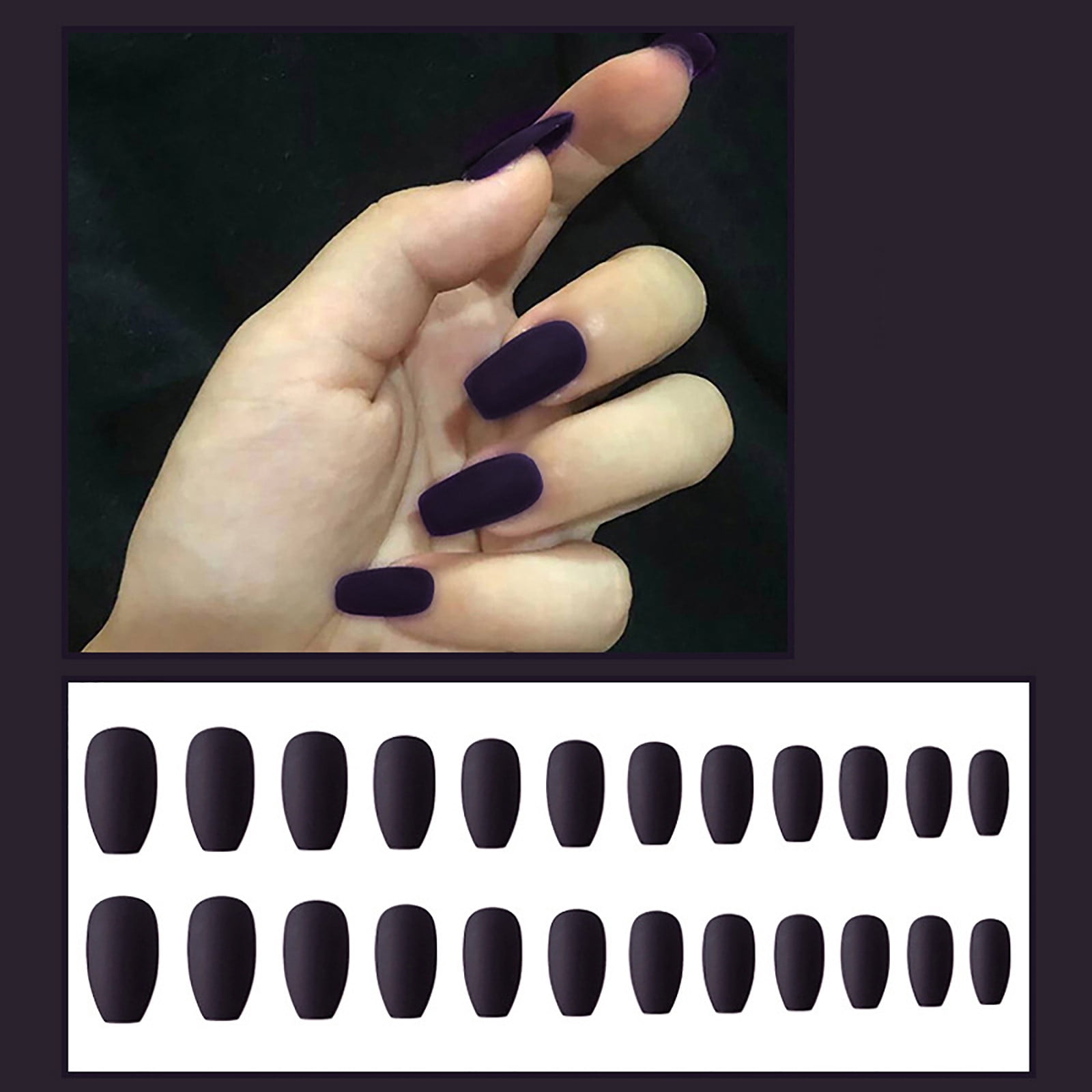 ZMHPKJS Pure Color Glossy Wearing Nails Finished Fake Nails 24 PC ... ZMHPKJS Pure Color Glossy Wearing Nails Finished Fake Nails 24 PC ...