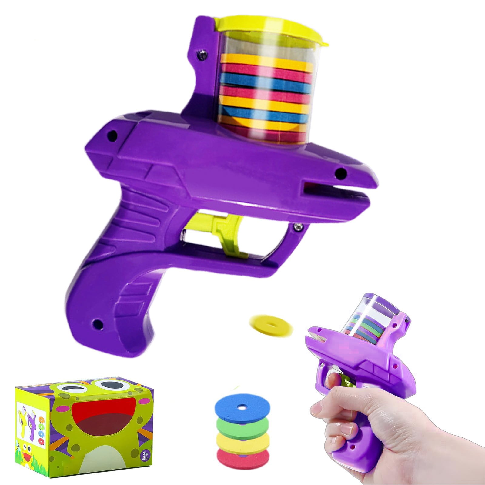 ZMKIAG 1 Skeet shooter with 15 sponge safety clips, Soft Flying Disc ...