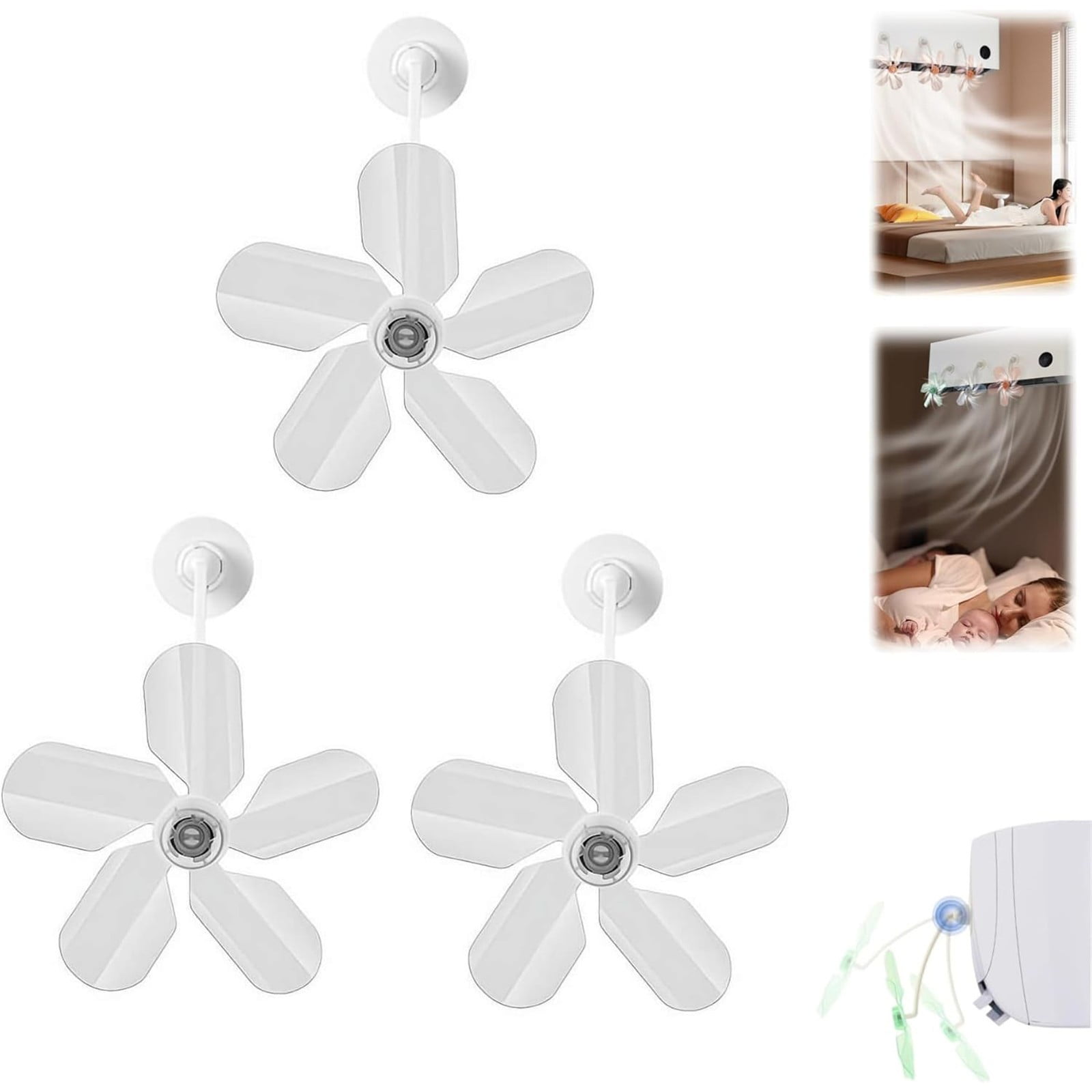 ZMKIAG 3 Pieces Air Conditioning Wind Deflectors, Wall Mounted Petal ...