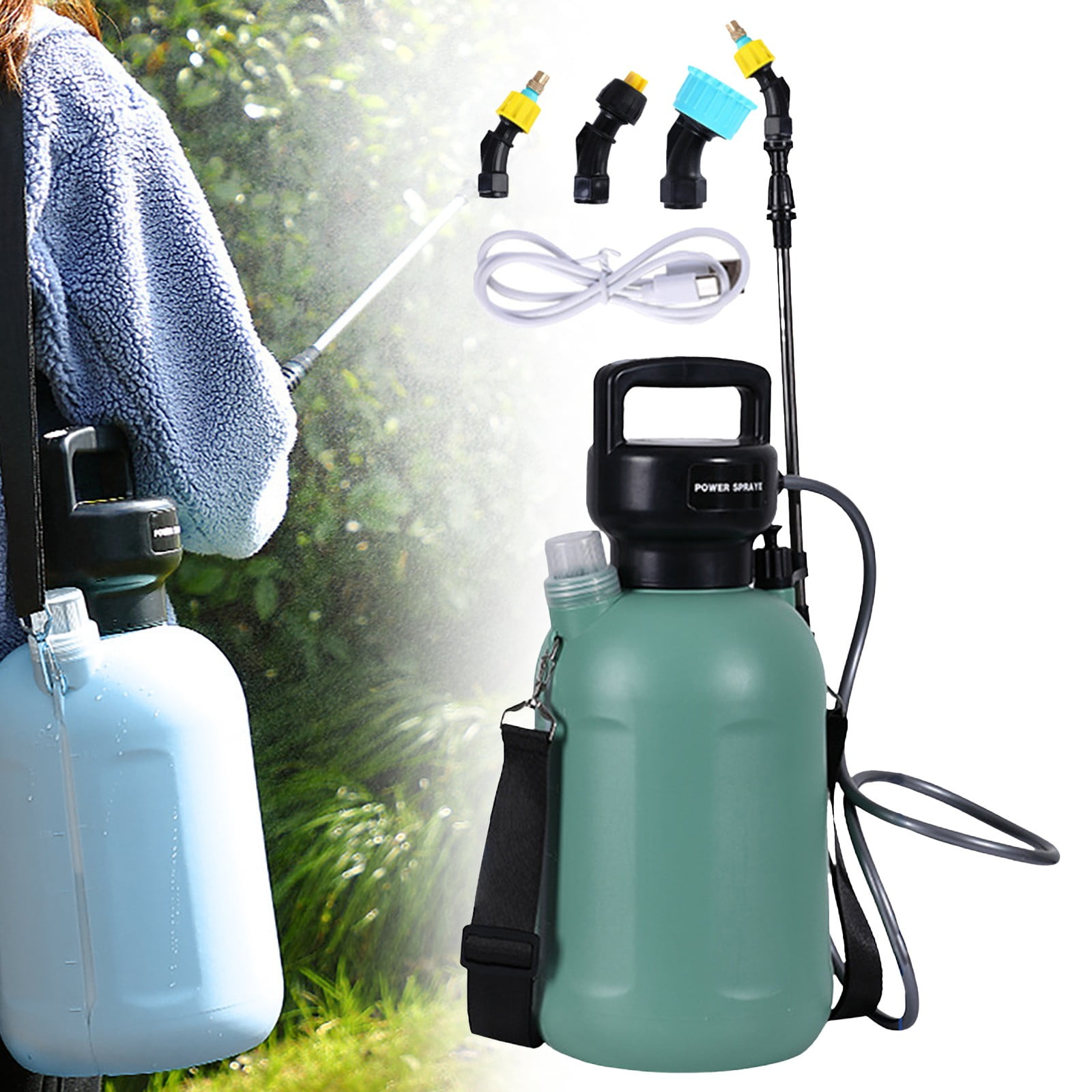 ZMKIAG 5L Battery Powered Garden Sprayer - USB Rechargeable with 3 ...