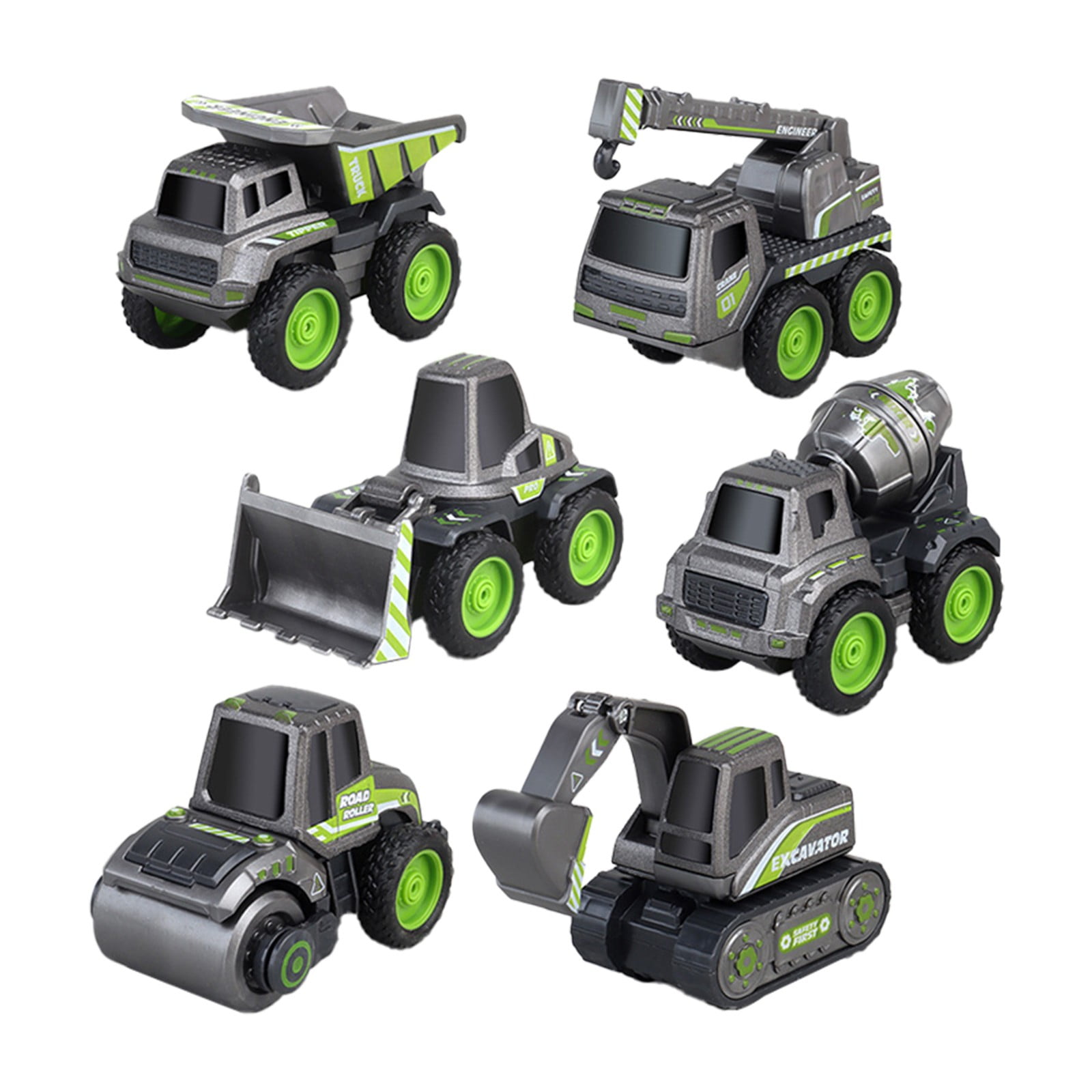 ZMKIAG 6 Pcs Mini Die Cast Car Set Construction Trucks - Dump Truck ...