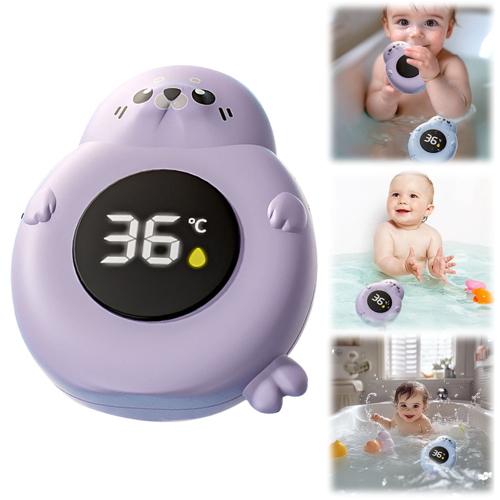 ZMKIAG Baby Bath Thermometer with LED Display, Floating Seal Toy, 2-in ...