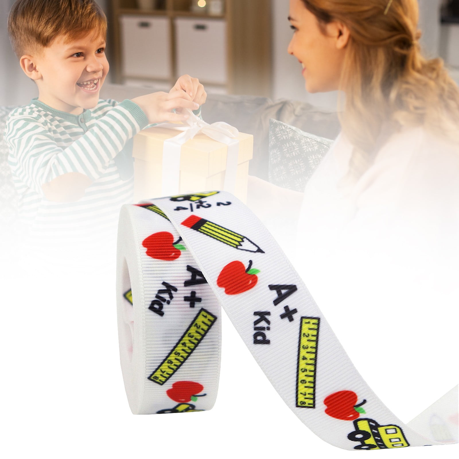 ZMKIAG Back to School Themed Ribbon, 3 Sizes School Theme Ribbon ...