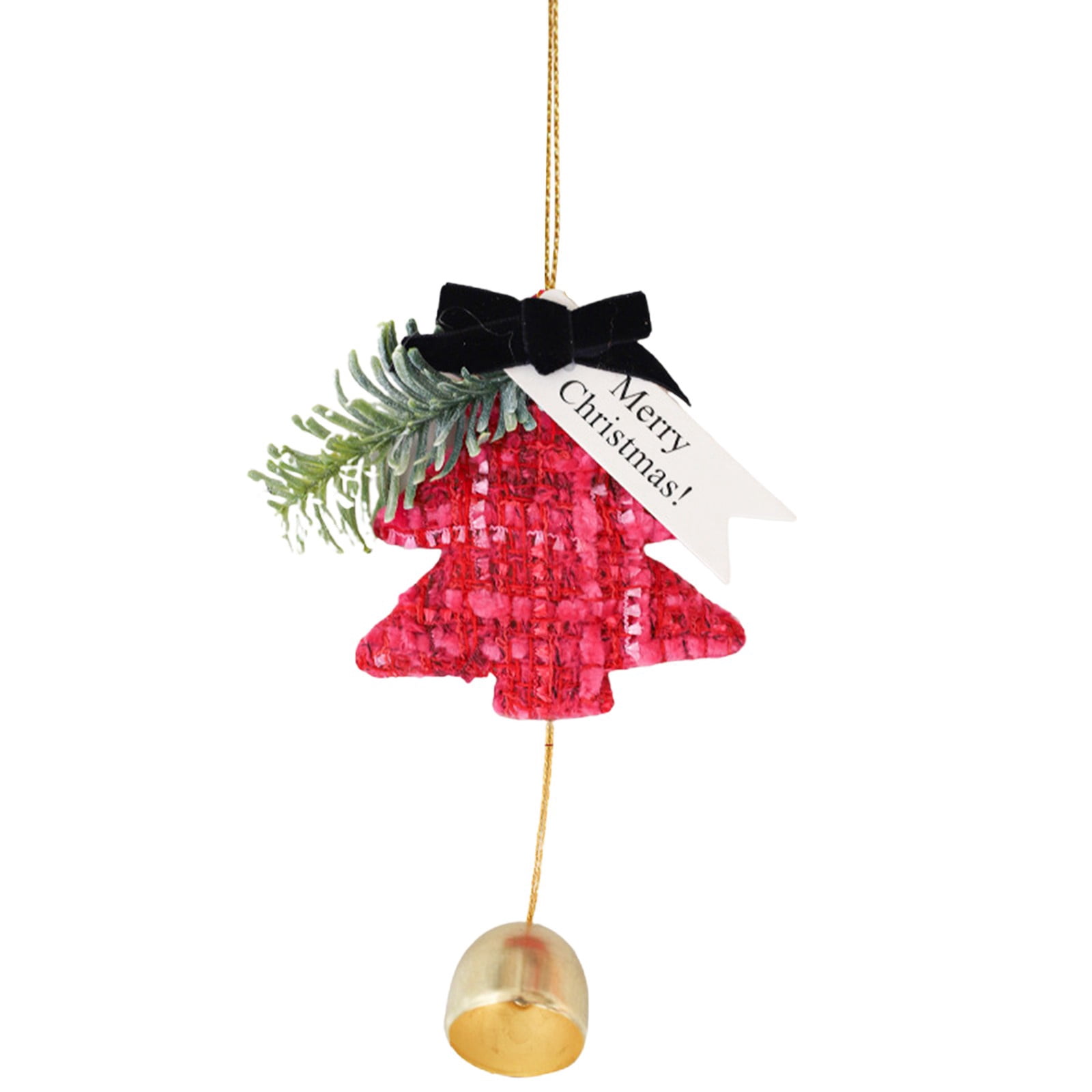 ZMKIAG Christmas Wind Chimes with Elegant Velvet Bow, Faux Branches ...