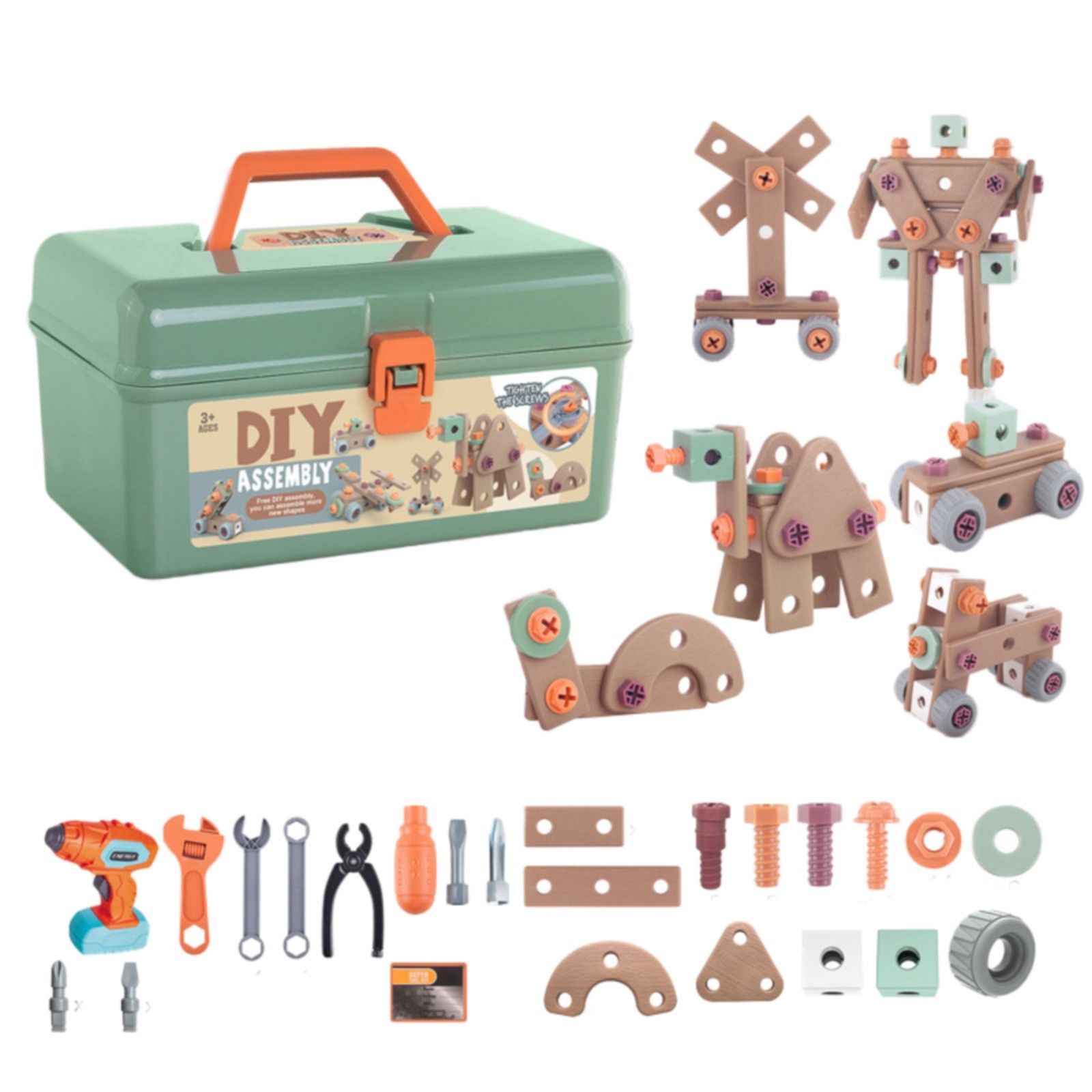 ZMKIAG Creative Toys for Kids 4-8, Mosaic Drill Set, Magic Play Toolbox ...