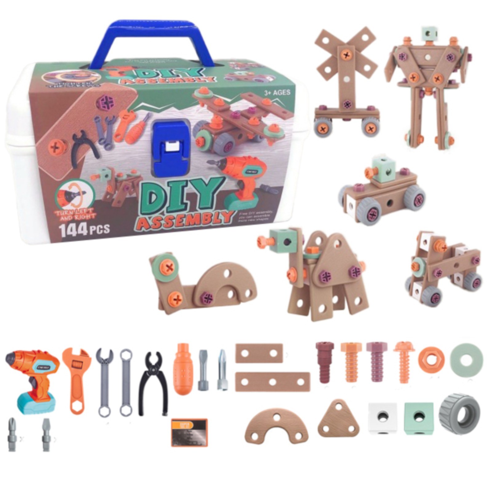 ZMKIAG Creative Toys for Kids 4-8, Mosaic Drill Set, Magic Play Toolbox ...
