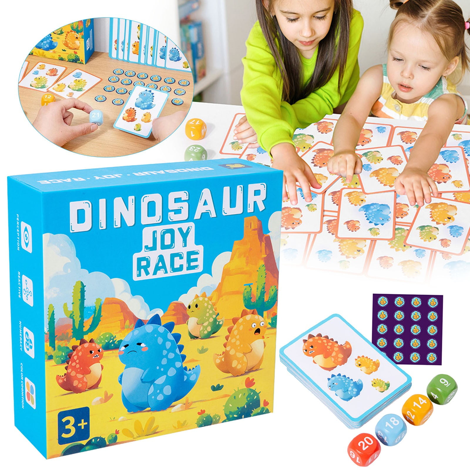 ZMKIAG Dinosaur Game Cards, Interactive Dice Game, Dinosaur Math ...