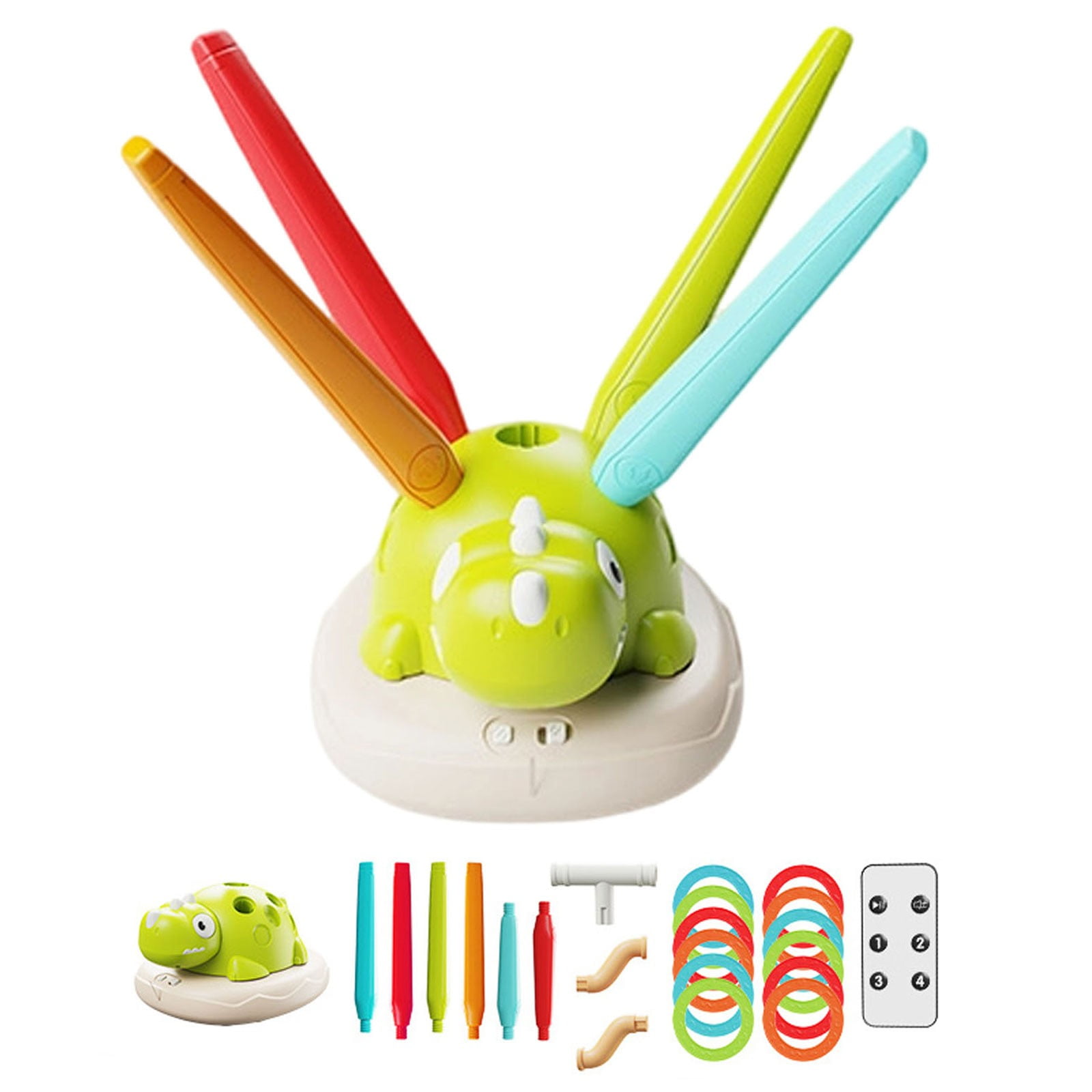 ZMKIAG Dinosaur Rocket Launcher Toy with Jumping Action & Musical Ring ...