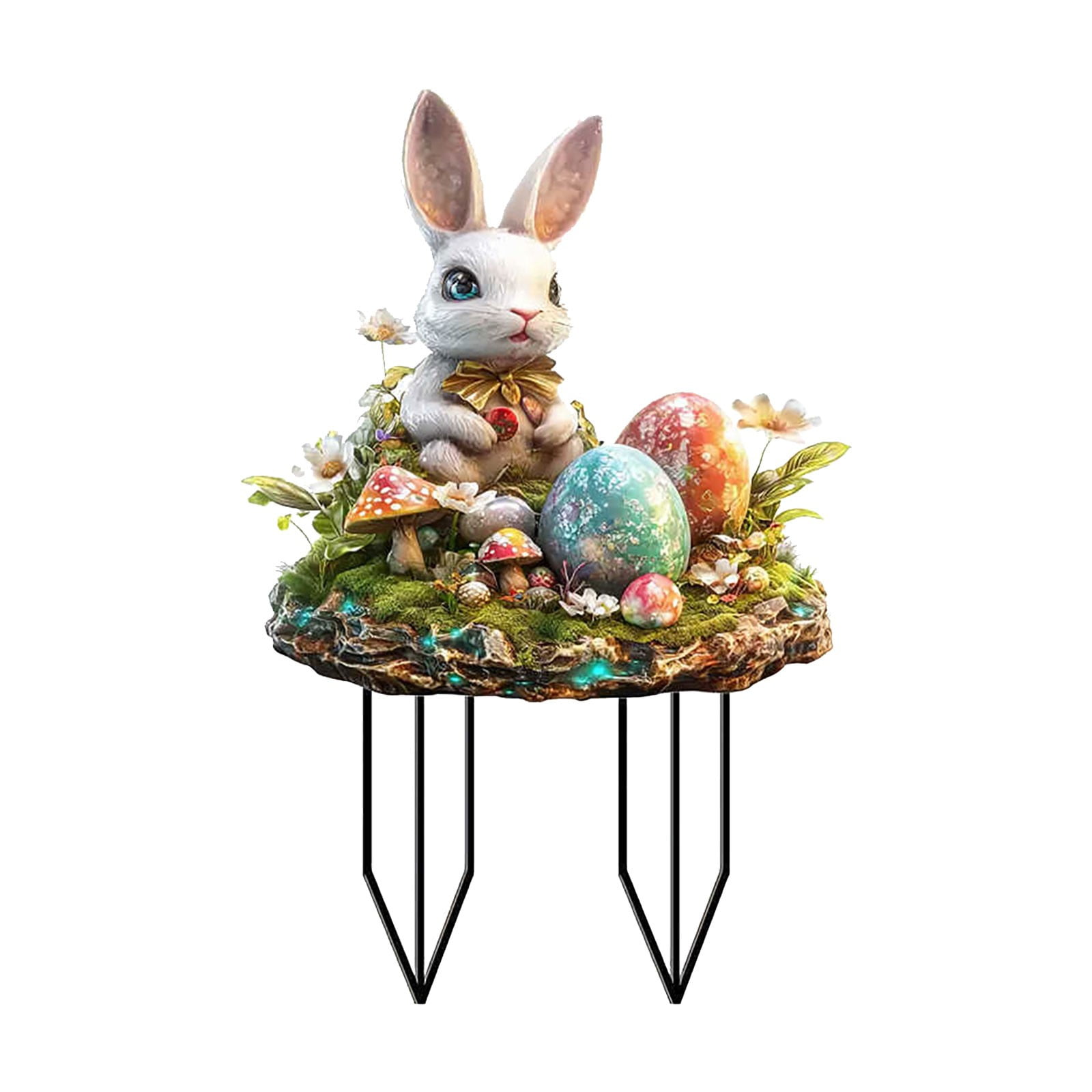 ZMKIAG Easter Decorations Outdoor Metal Bunny Decorative Garden Stakes ...