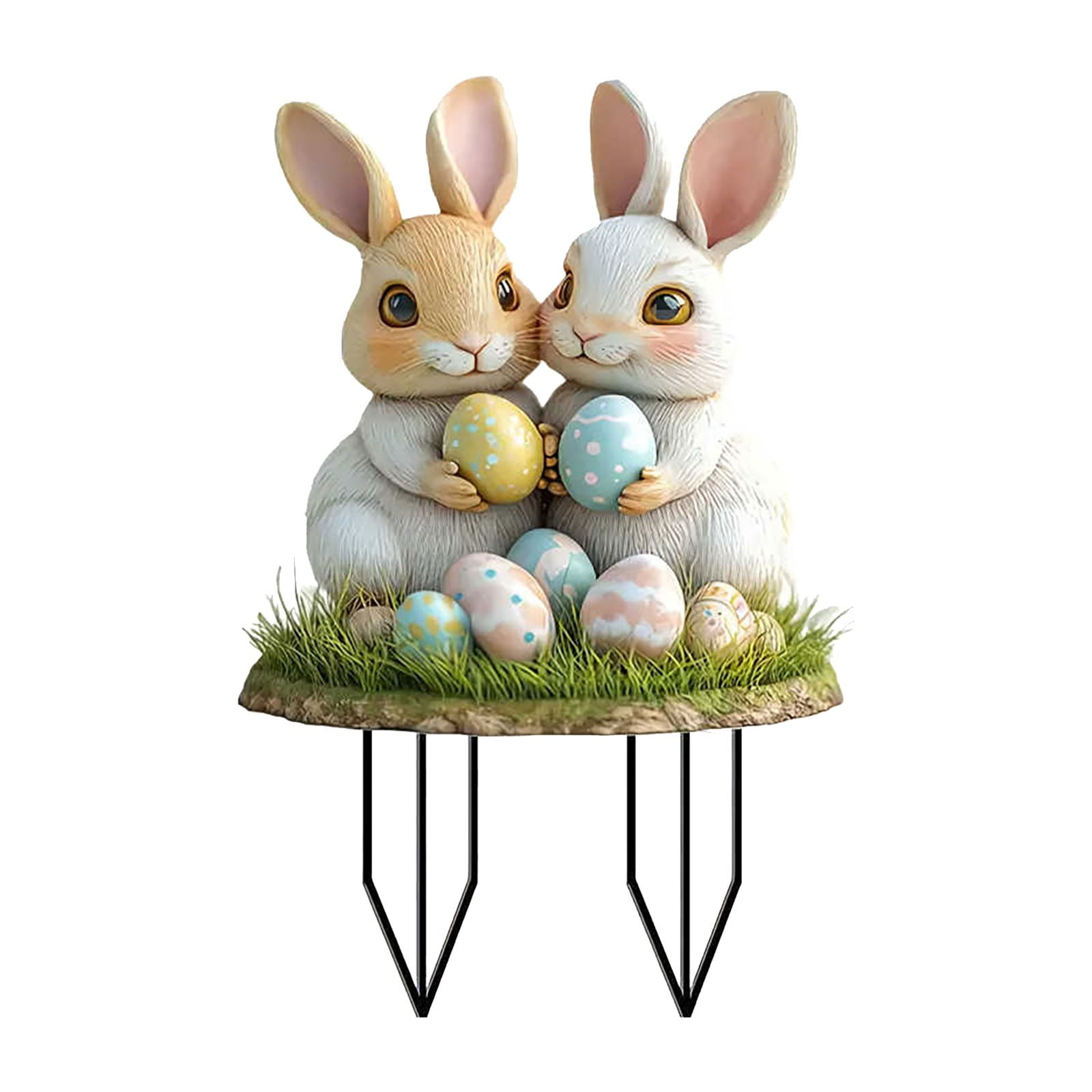 ZMKIAG Easter Decorations Outdoor Metal Bunny Decorative Garden Stakes ...