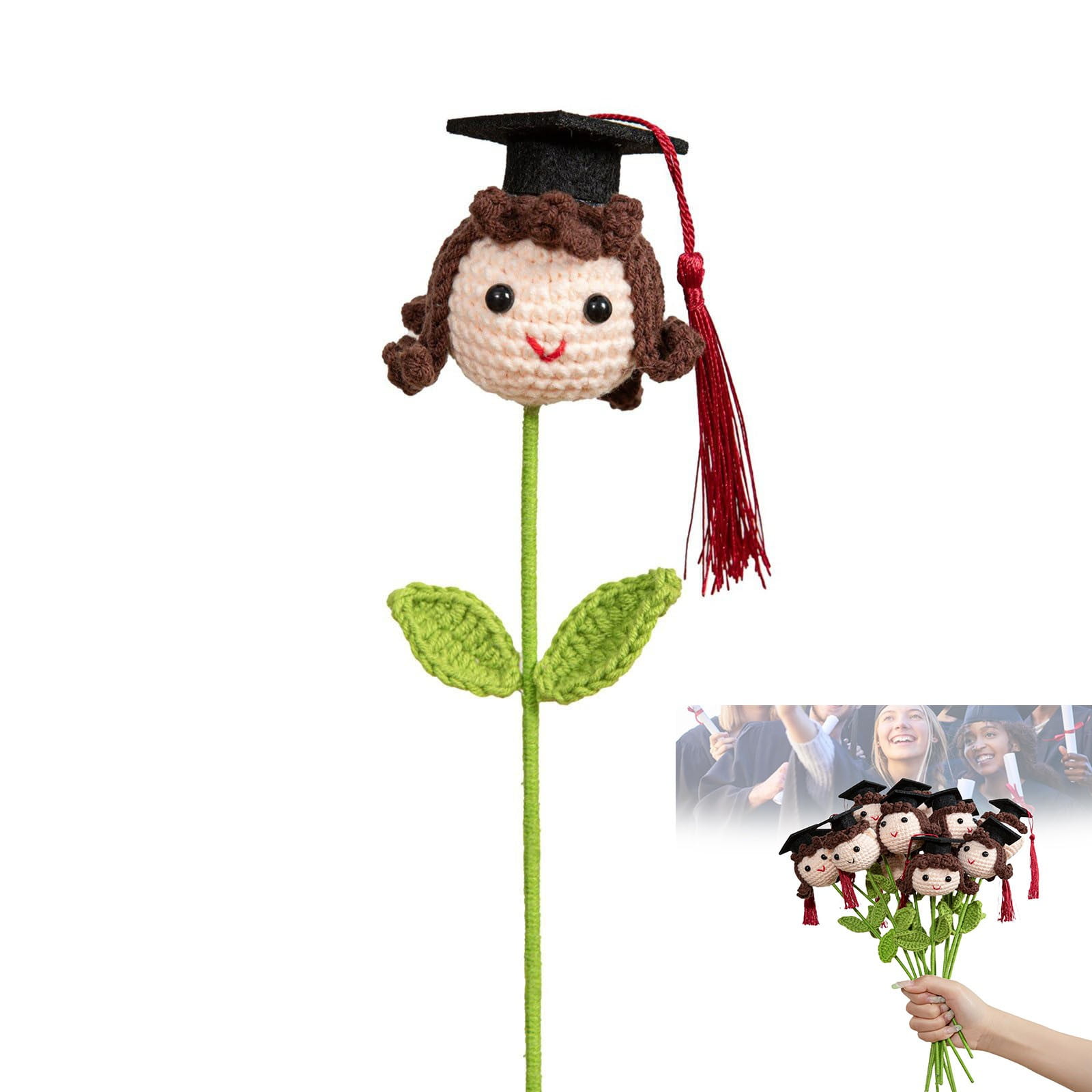 ZMKIAG Handmade Knitted Crochet Flower Graduation Boy and Girls with ...