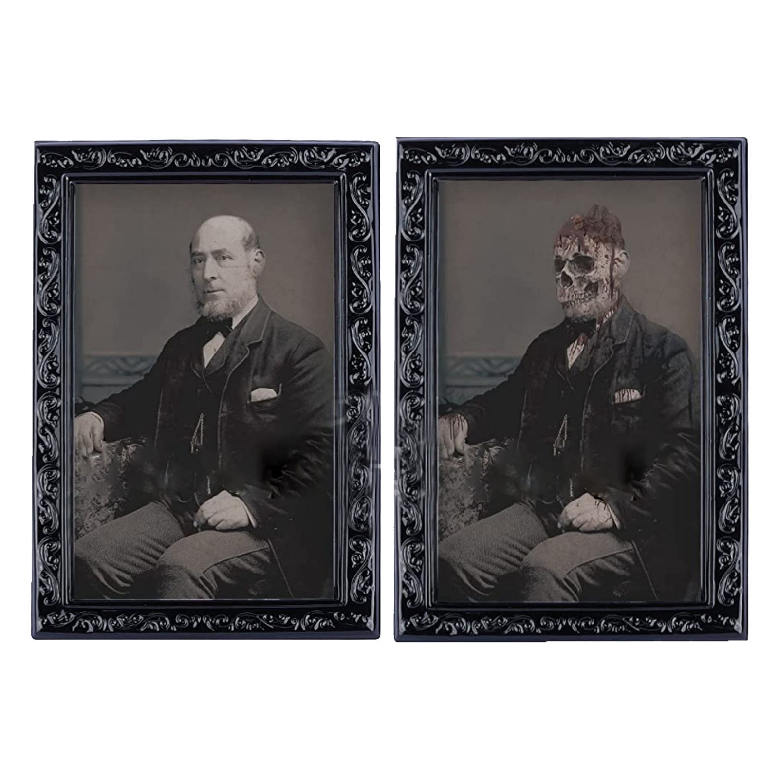 ZMKIAG Moving Halloween Picture Frame - Scary Animated Wall Decor for ...