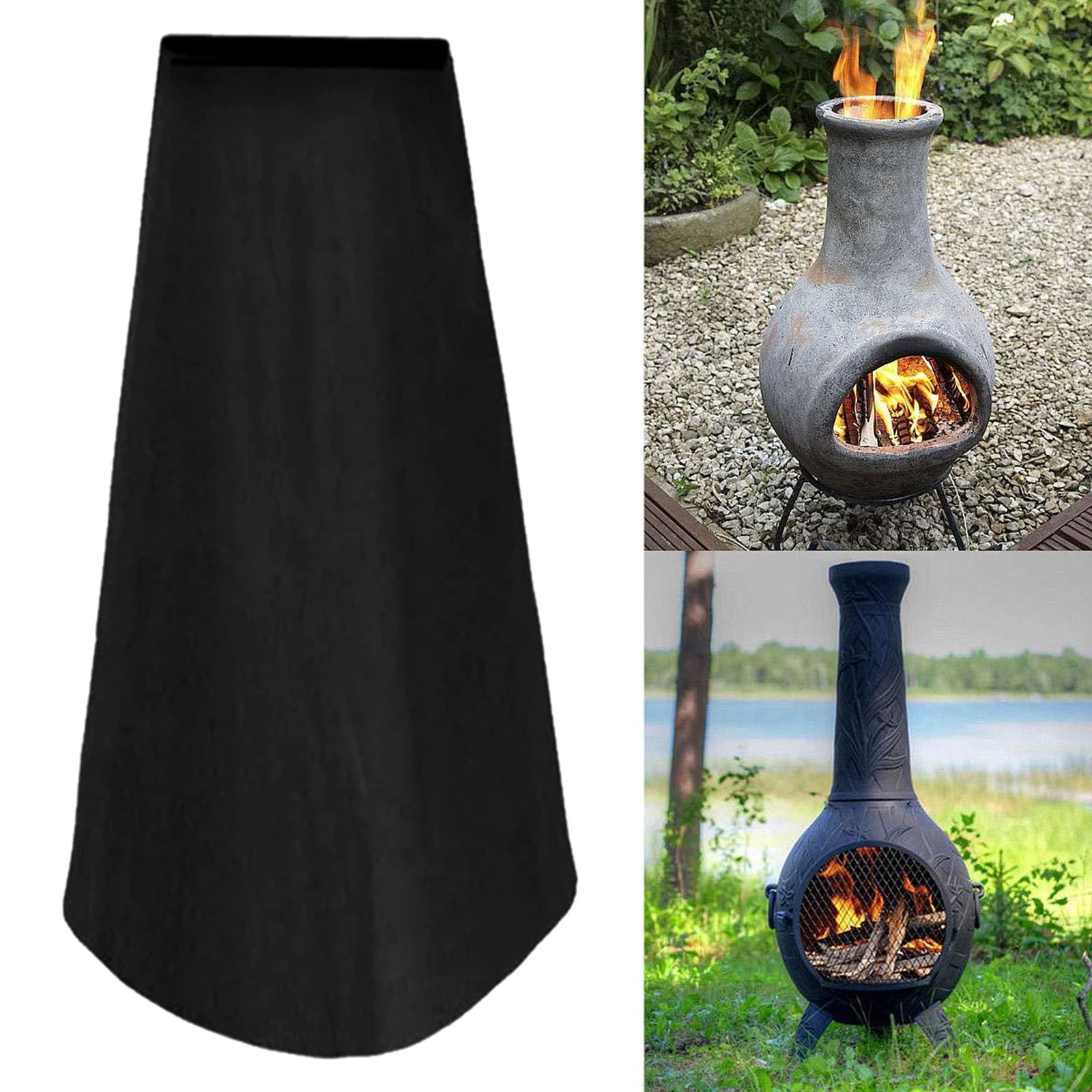 ZMKIAG Outdoor Patio Large Chiminea Cover with Rain Protection Design ...