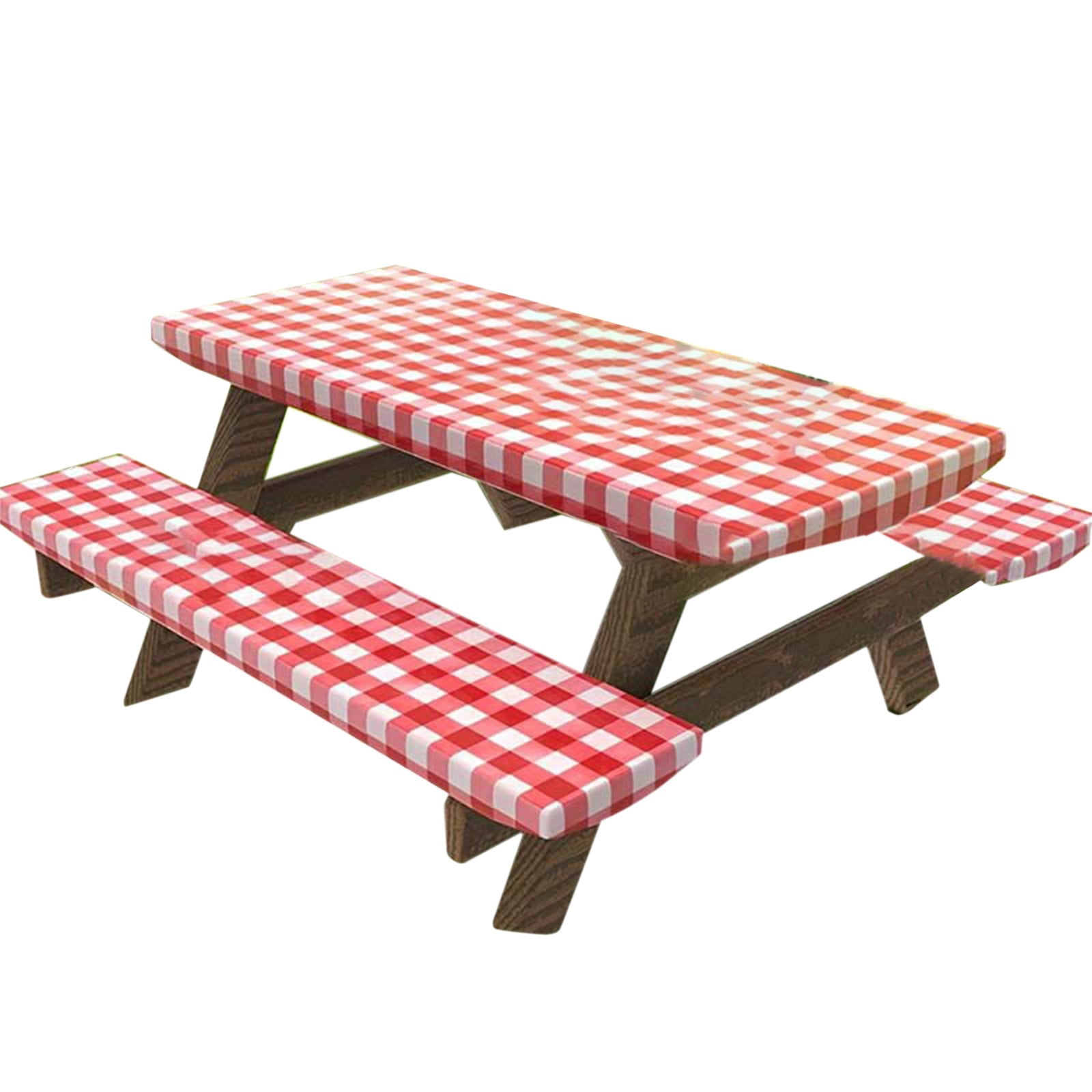 ZMKIAG Picnic Rectangle Table Cover Set with 2 Bench Covers, Durable ...