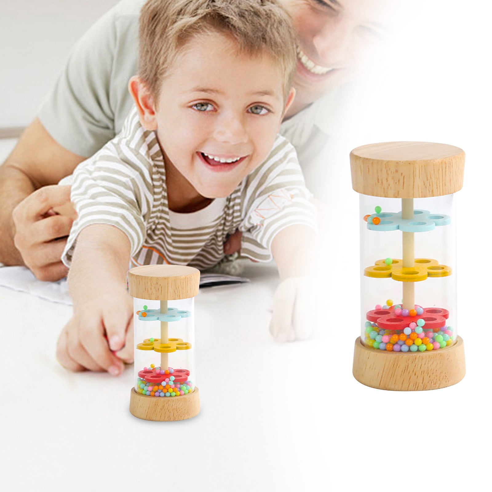 ZMKIAG Portable Rainmaker Toy with Colored Beads, Rain Stick for Babies Rattle Tube Rain Stick ...