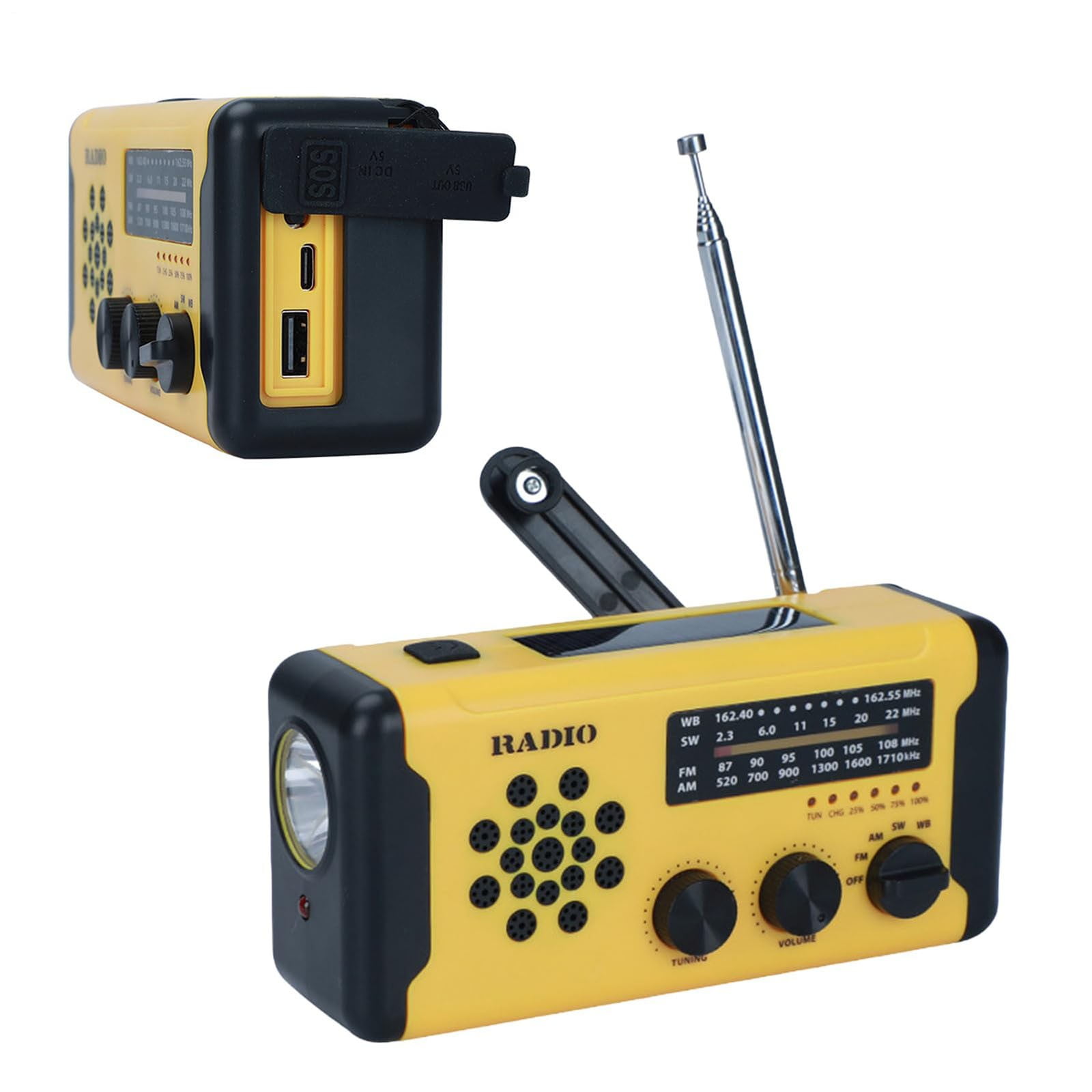 ZMKIAG Portable Small Radio, 5 In1 Emergency Systems with Light Alert ...