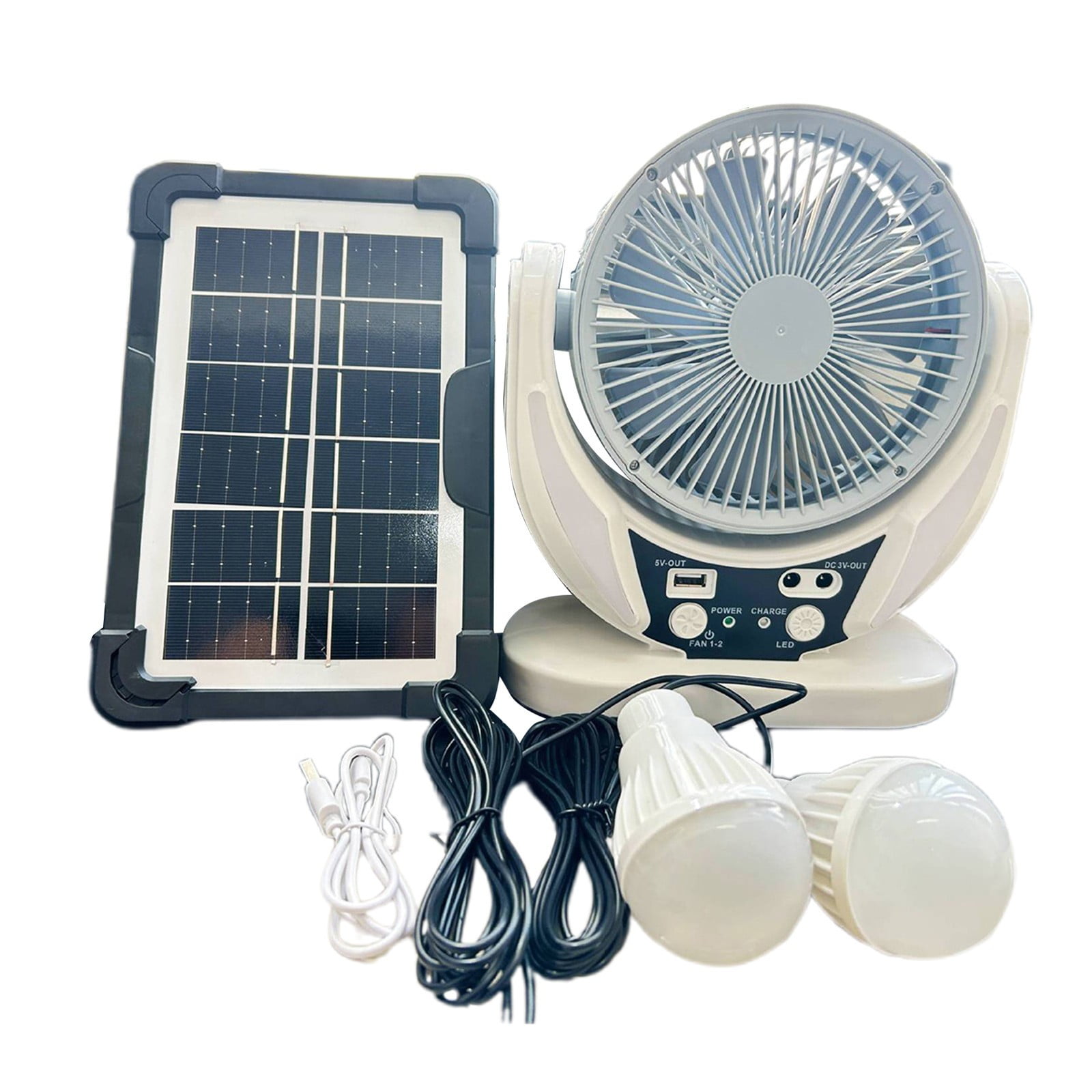 ZMKIAG Portable Solar Energy Fan with Handle, Adjustable Speed USB ...