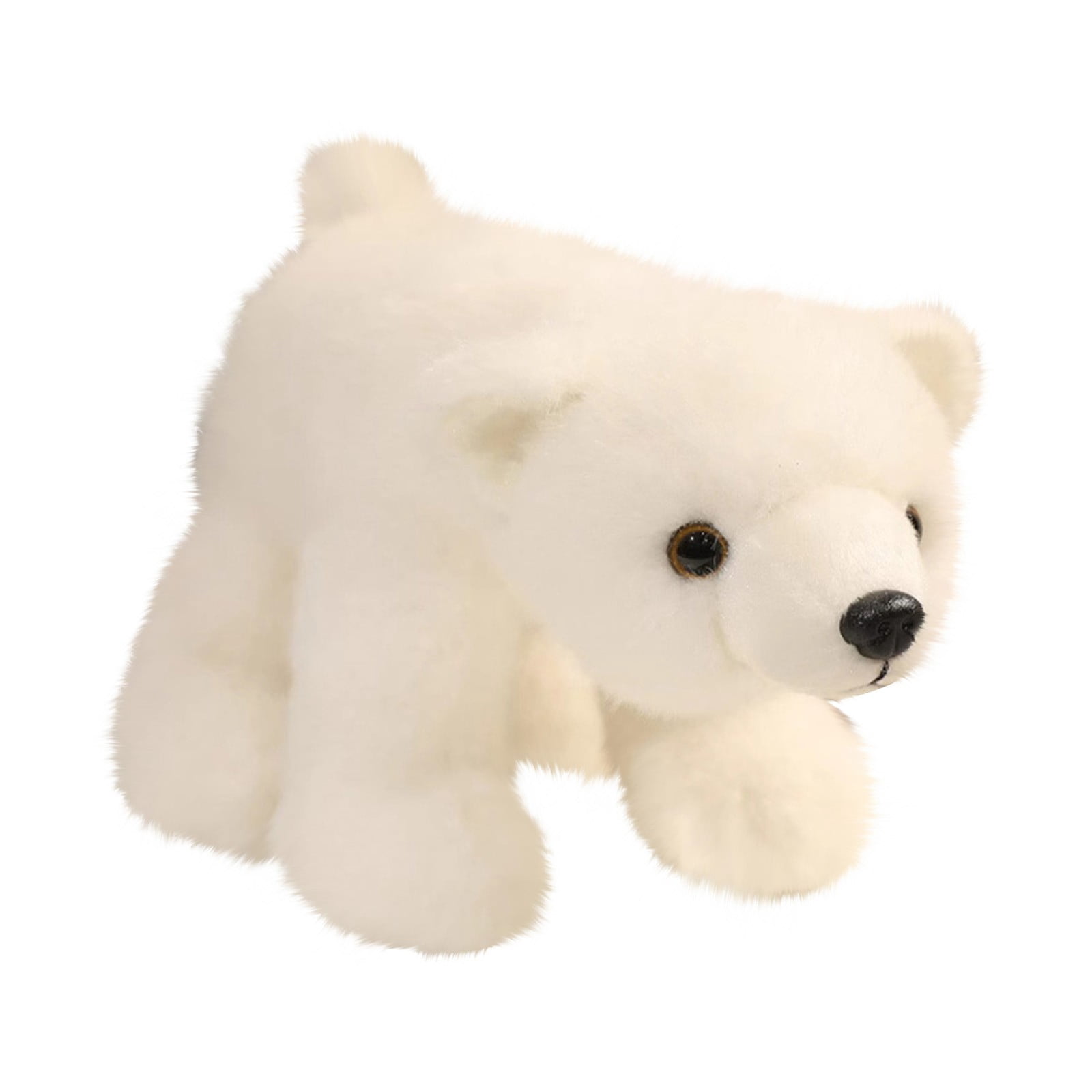 ZMKIAG Realistic Short Plush Stuffed Bear Toy - White/Black Adorable ...