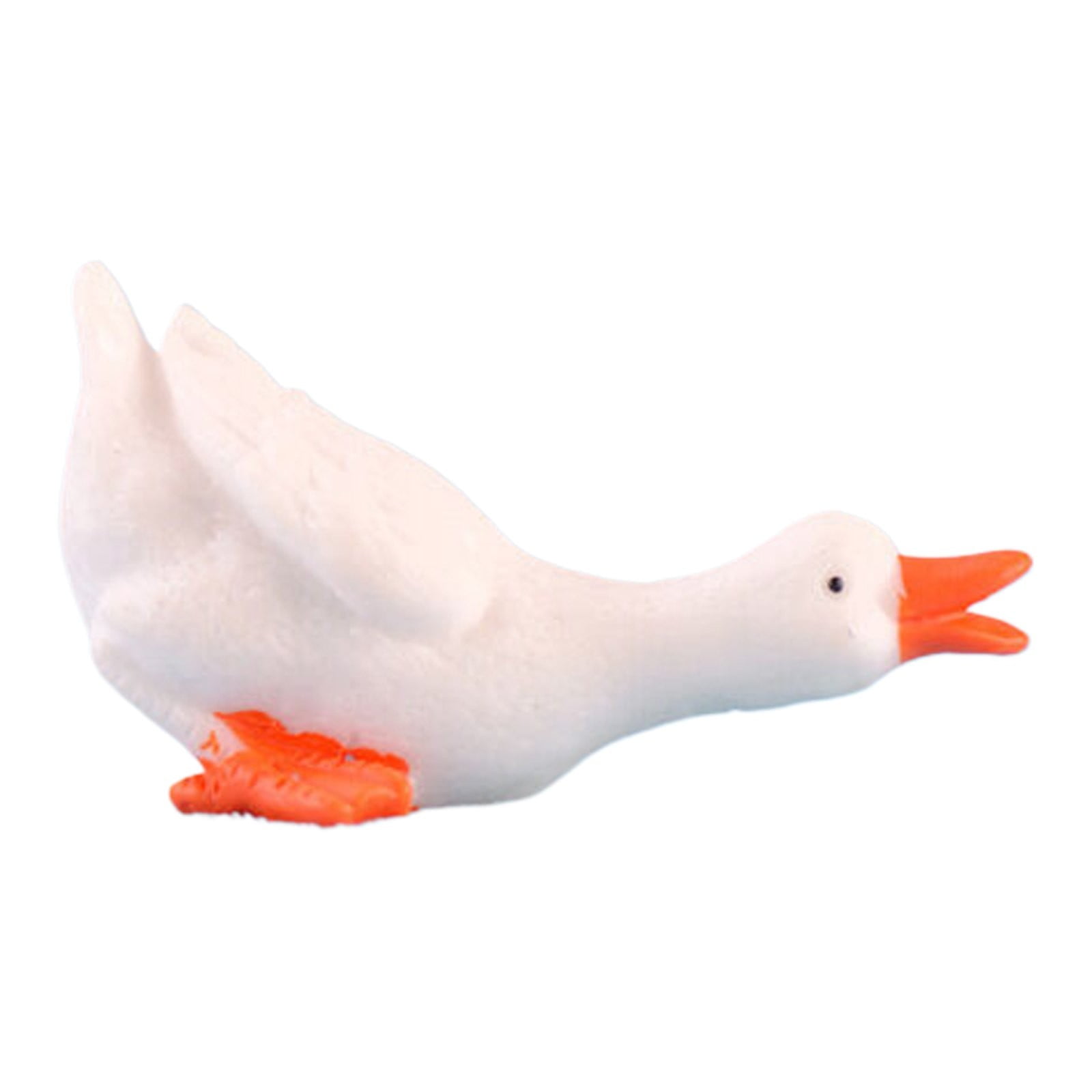 ZMKIAG Resin Mini White Ducks Ornaments, Artificial Cute Little Resin ...