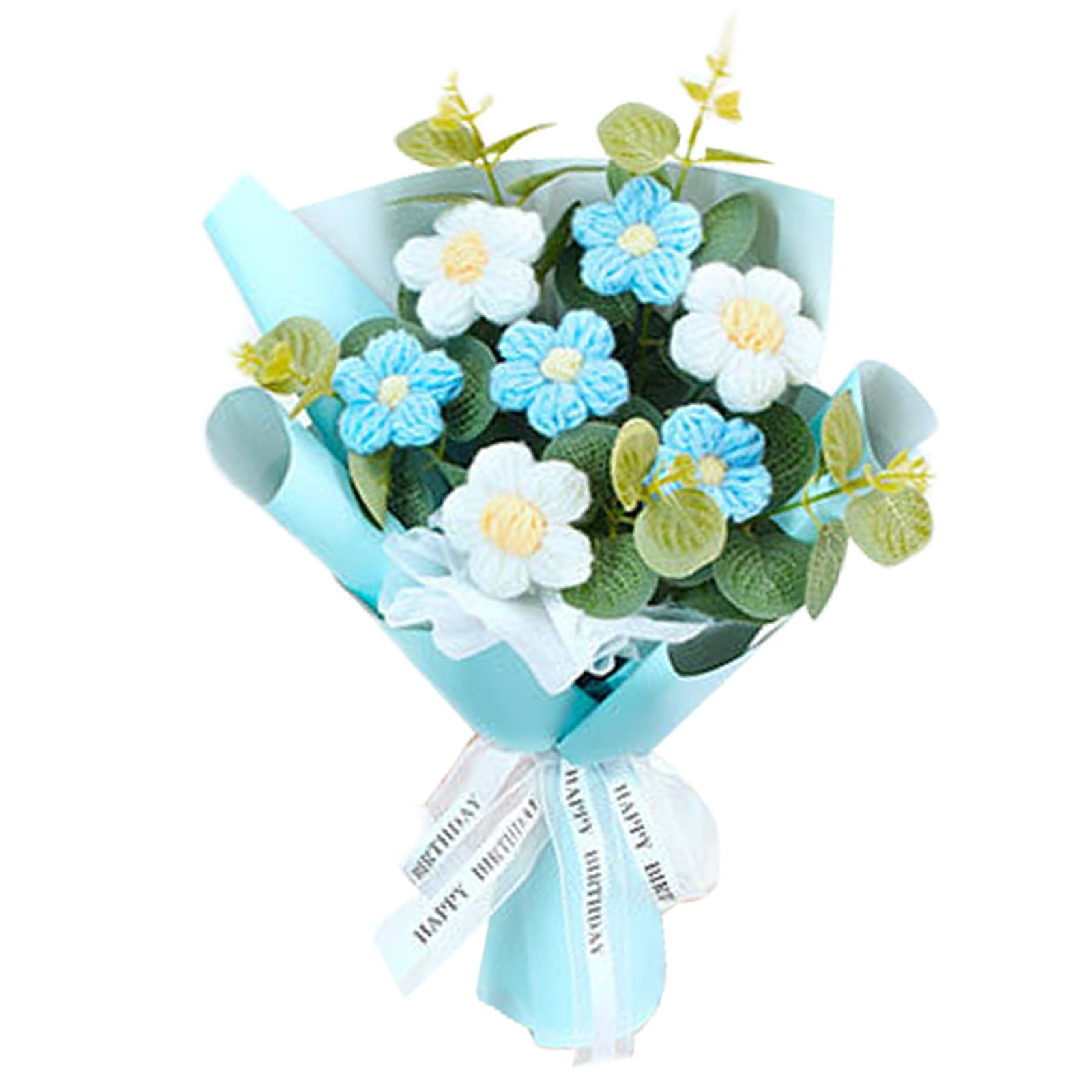 ZMKIAG Soap Flower Roses Bouquet Artificial Forever Flowers Blue Rose ...