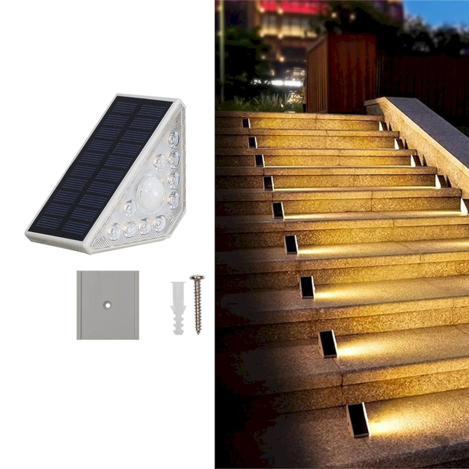 ZMKIAG Solar Step Lights for Outside, 14 LED Beads and an 800mah ...