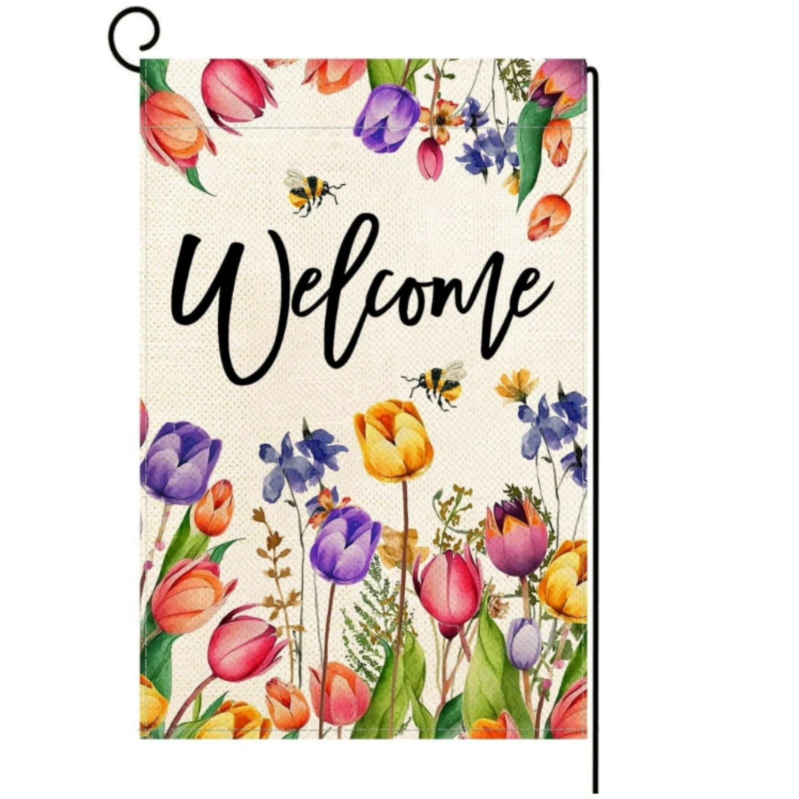 ZMKIAG Spring Garden Welcome Flag with Vibrant Floral Design - Yard ...