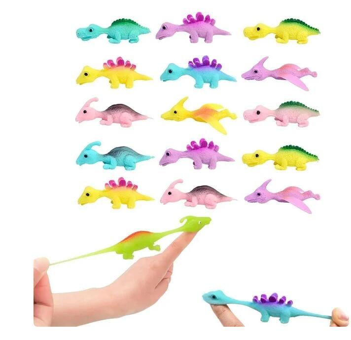 ZMKIAG Sticky Rubber Dinosaur Flying Catapult Finger Toys, Dinosaur ...
