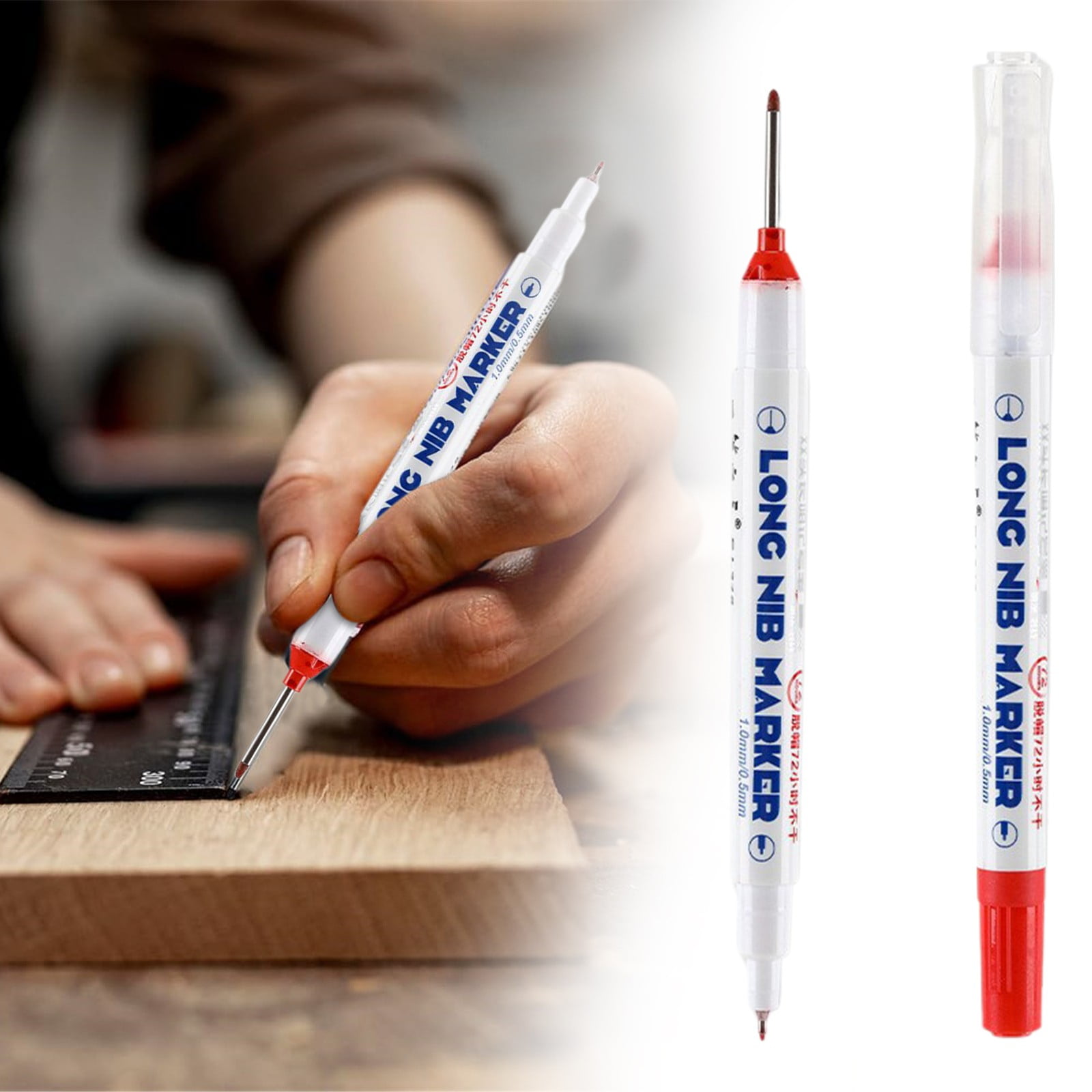 ZMKIAG Versatile Long Head Deep Hole Marker, Carpenter Ink Marker Pens ...