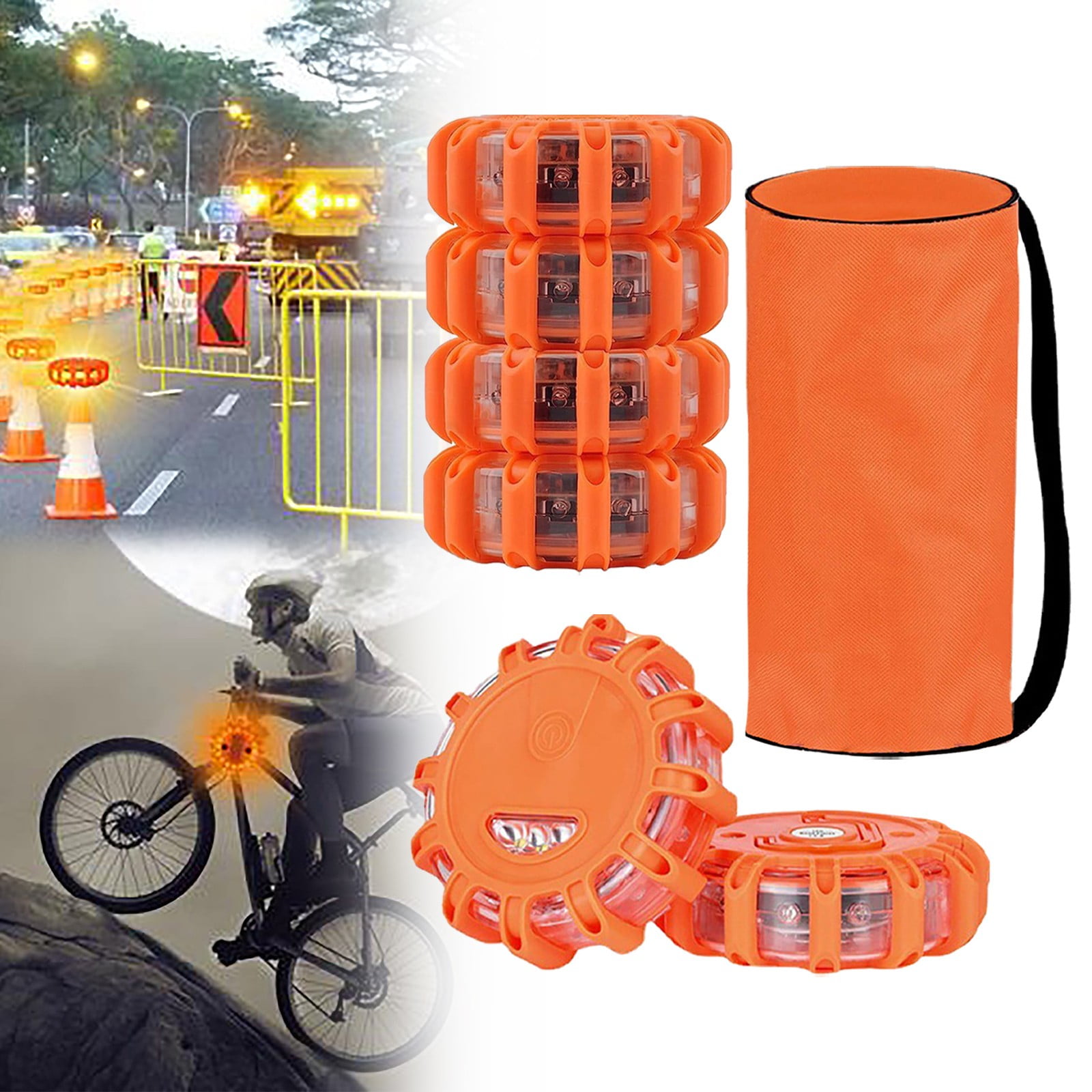 ZMKIAG Warning Light Set, USB-C Rechargeable LED Road Flares Emergency ...
