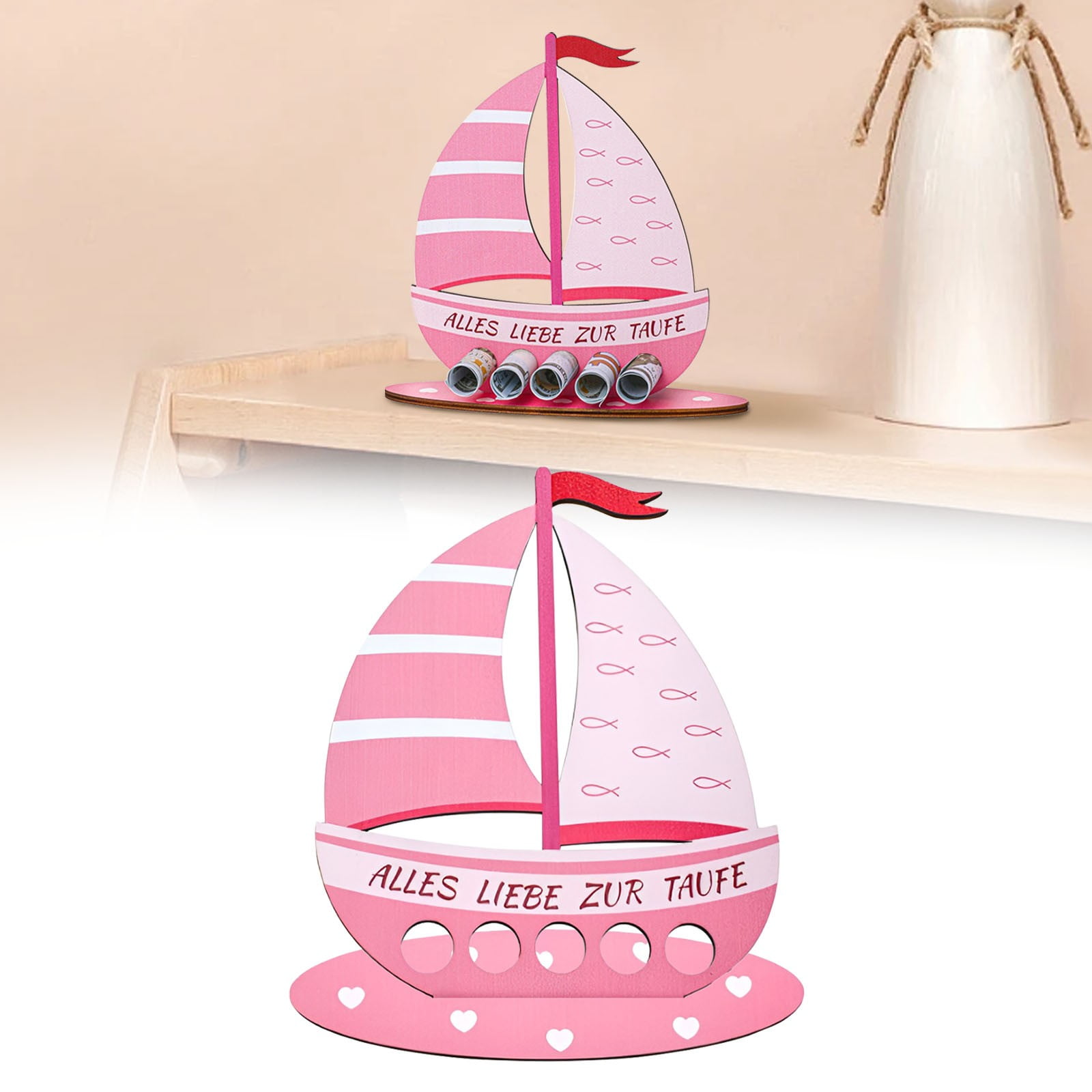 ZMKIAG Wooden Boat Shaped Cash Holder, Class of 2025 Stylish Graduation ...