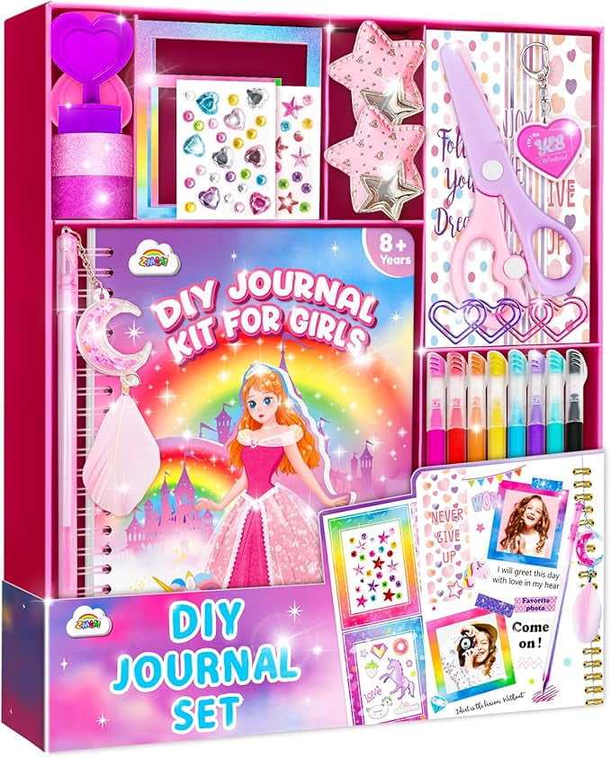 ZMLM DIY Journal Kit for Girls, Gifts for 6-8-12 Year Old Girl, Journal ...