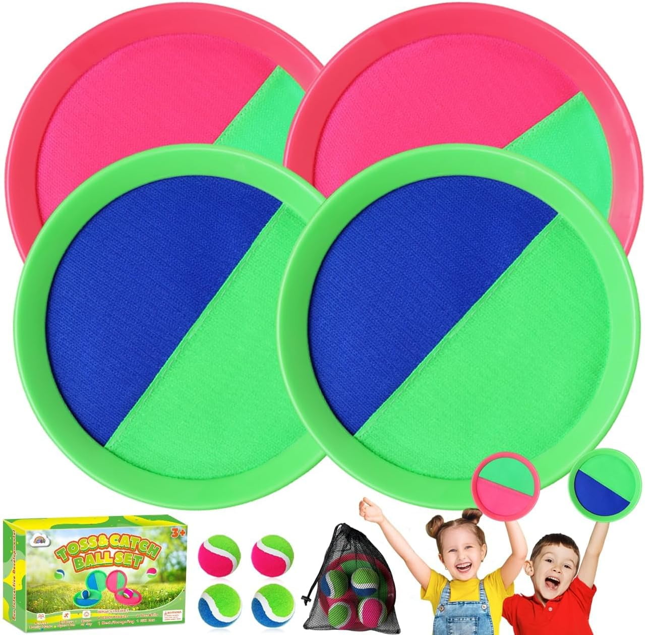 ZMLM Toss Catch Ball Toy Set: Upgraded Kid Outdoor Toy Game Beach ...