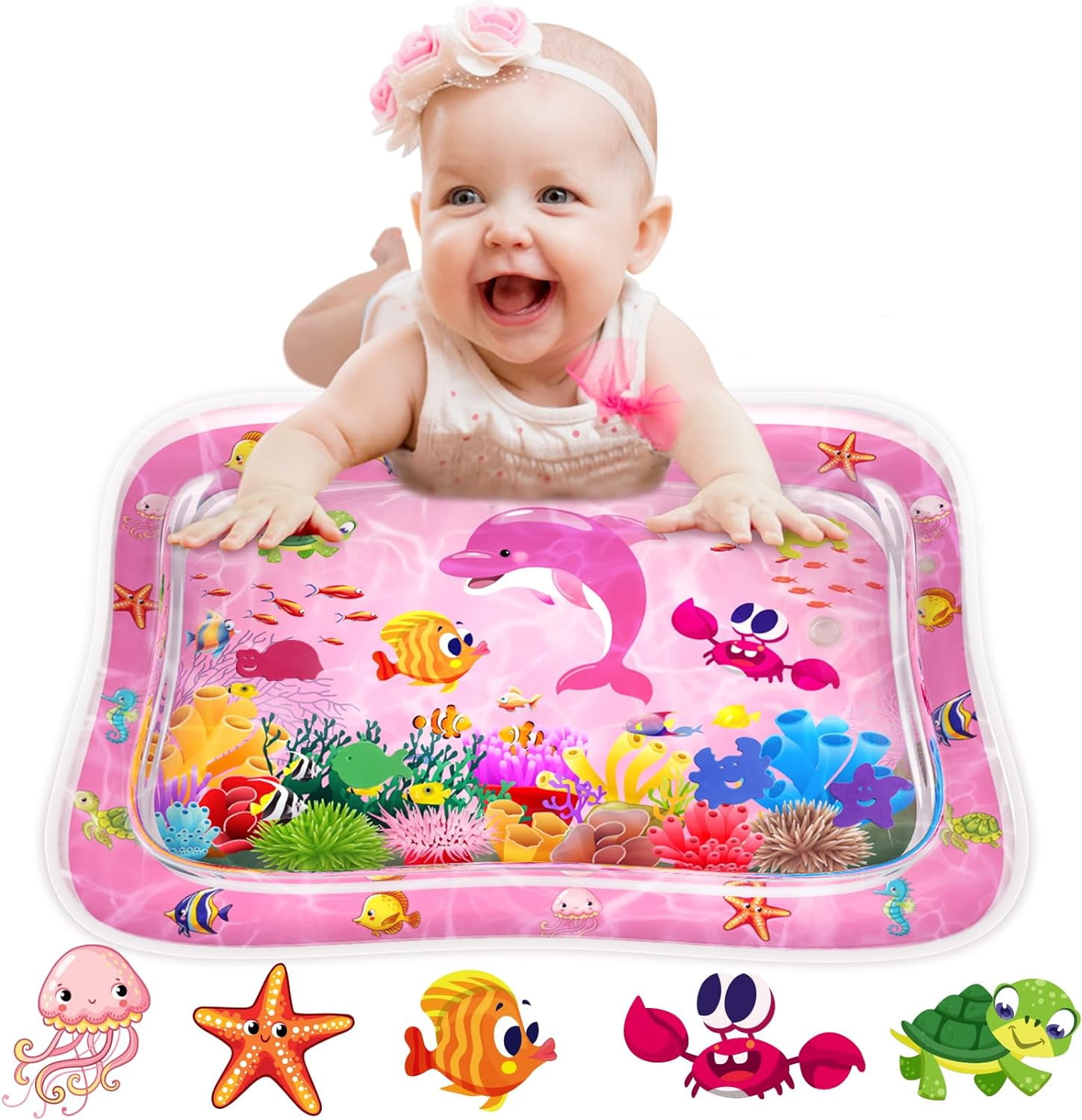 ZMLM Tummy-Time Baby Gift: Inflatable Toddler Baby Water Toy, Activity ...