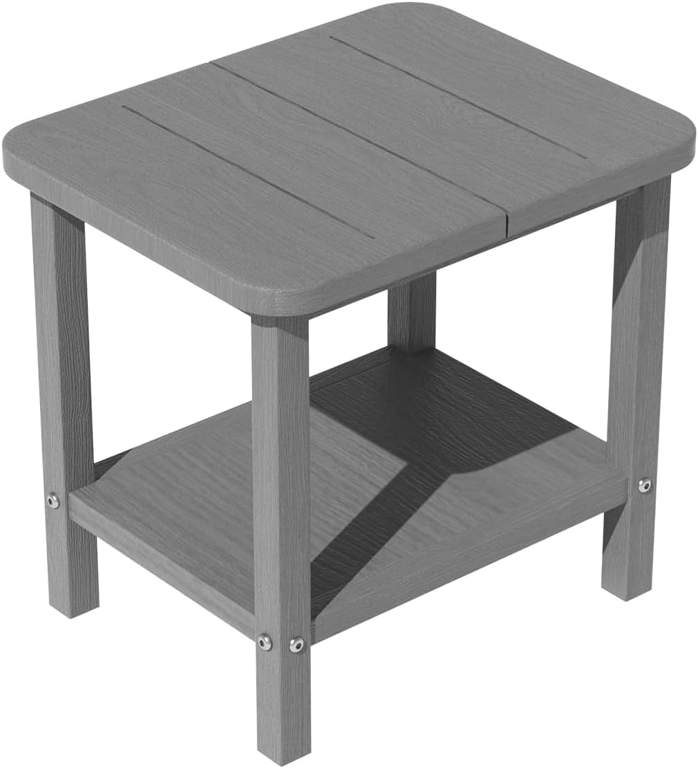 ZMMOO 17.7" Double Patio Side Table,Outdoor Side Table for Patio ...