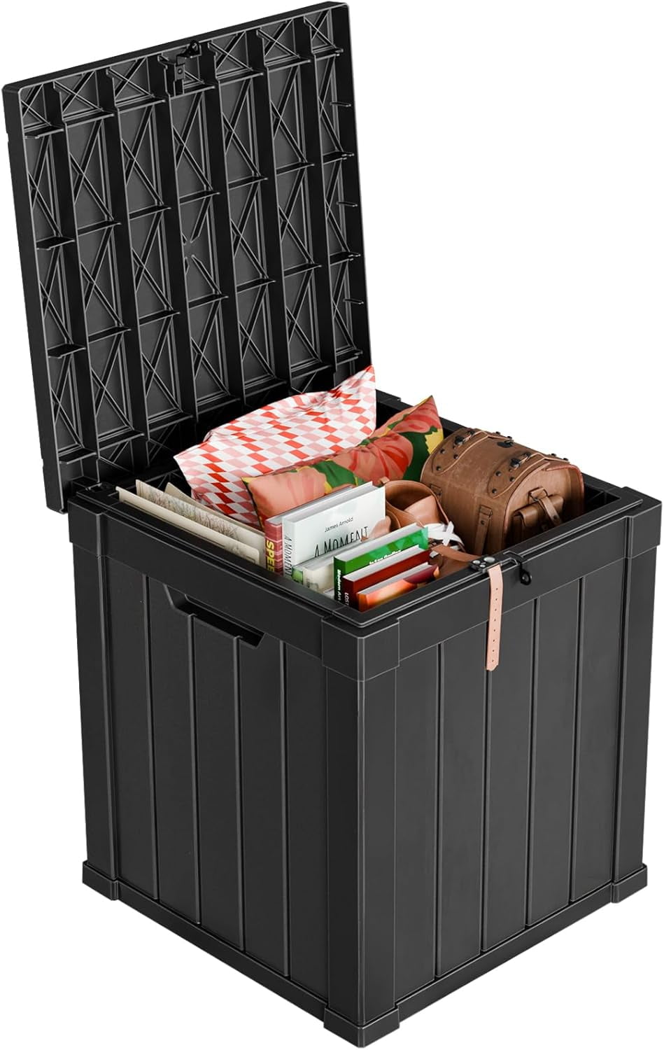 ZMMOO 50 Gallon Resin Deck Box Outdoor Storage Box with Lockable Lid ...
