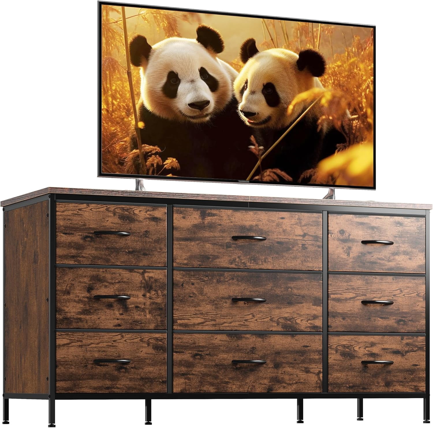 ZMMOO Dresser for Bedroom with 9 Drawers, Wide Dresser TV Stand for 55 ...