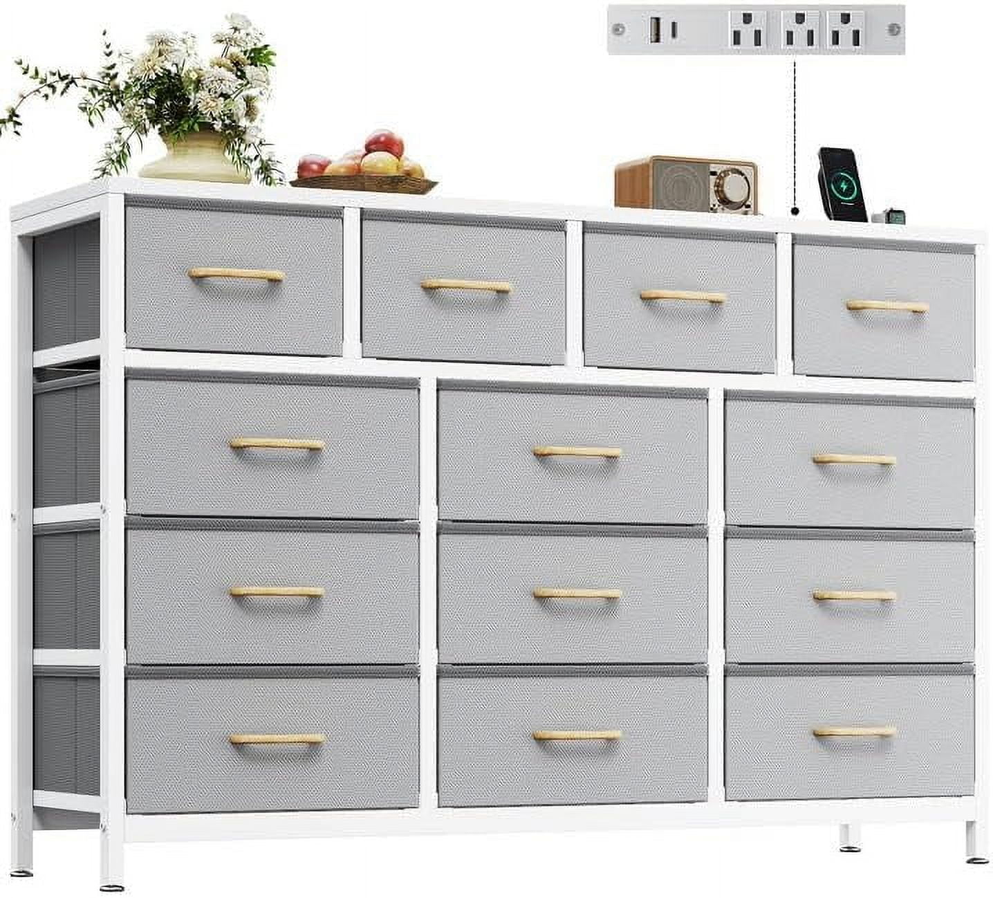 ZMMOO Dresser for Bedroom with Charging Station, 55" Long Dresser with ...