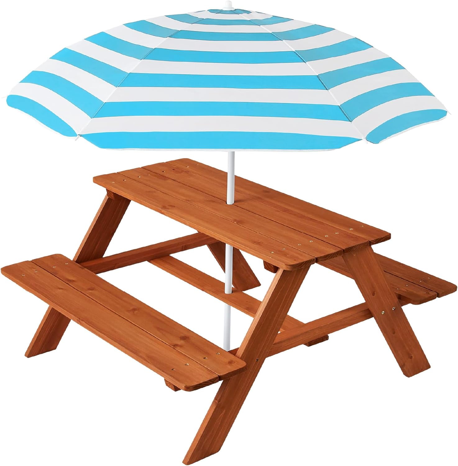 ZMMOO Kids Wooden Picnic Table, Outdoor Activity & Dining Table w ...