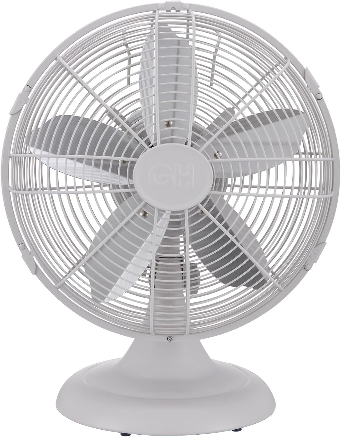ZMMOO Oscillating 12" Retro Desk Office Table Fan (Matte White ...