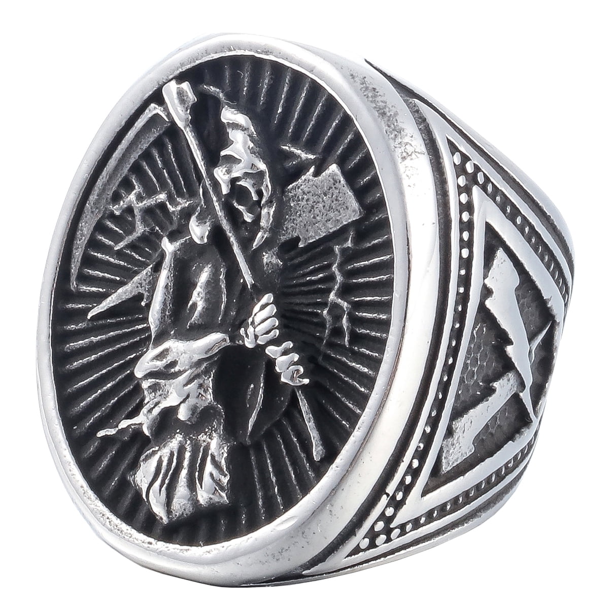 ZMY Home Grim Reaper Rings Stainless Steel Jewelry Chunky Skull Signet ...