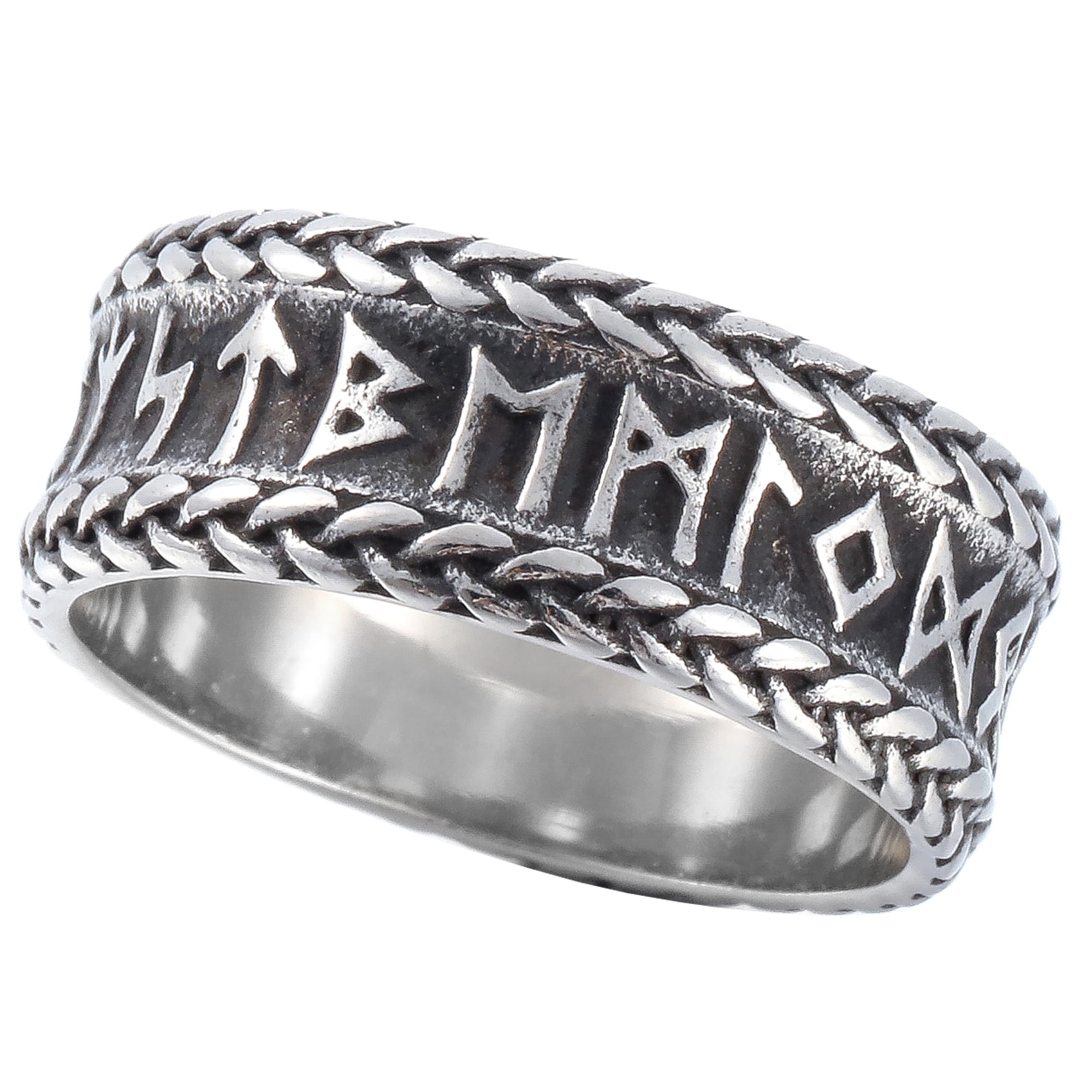 ZMY Home Rings Nordic Symbol Rune Elder Futhark Alphabet Ring Stainless ...