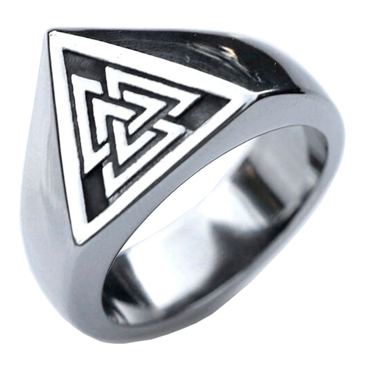 ZMY Home Rings Norse Symbol Rune Valknut Ring Stainless Steel Jewelry ...