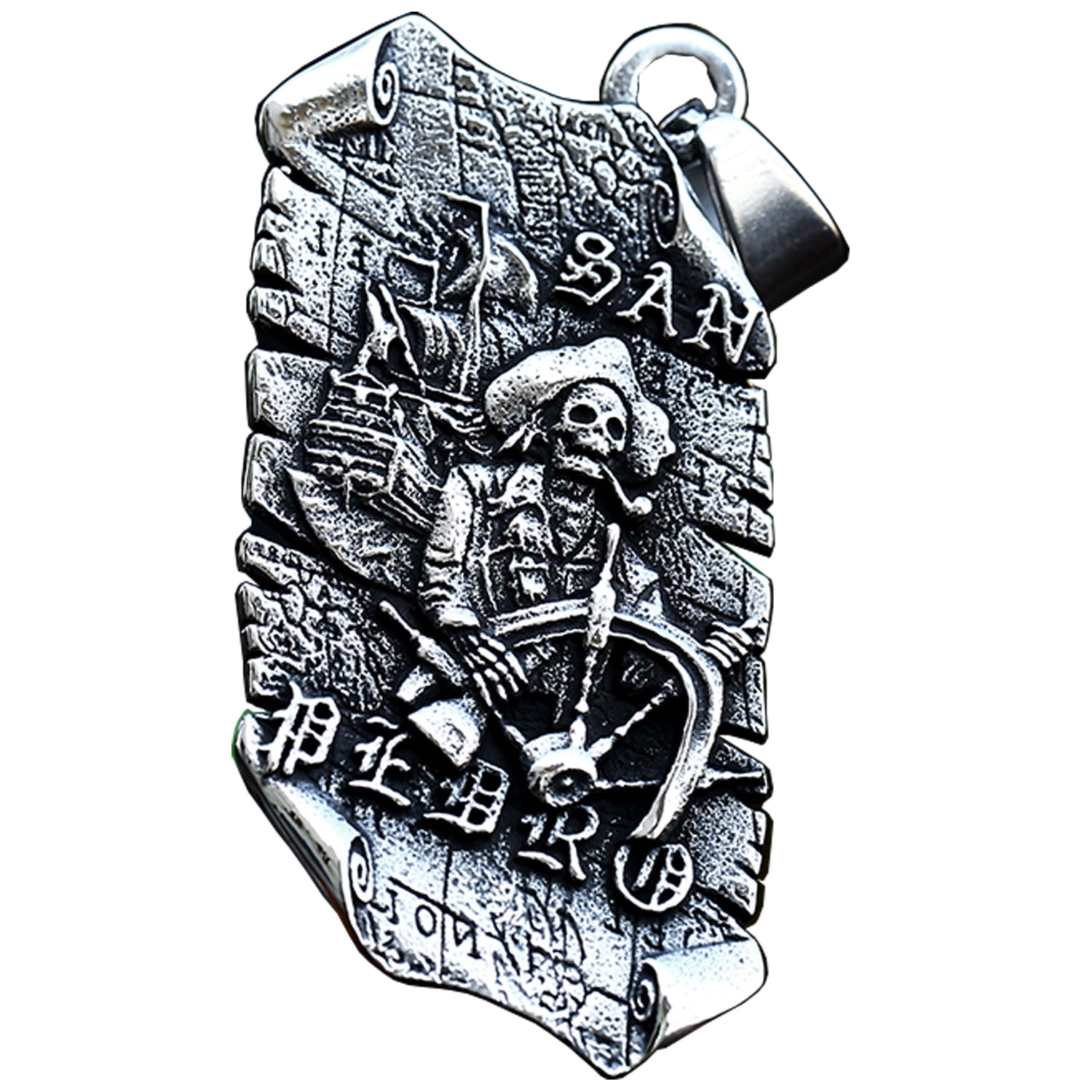 ZMY Home Skull Necklace Gothic Stainless Steel Jewelry Cool Long Chain ...