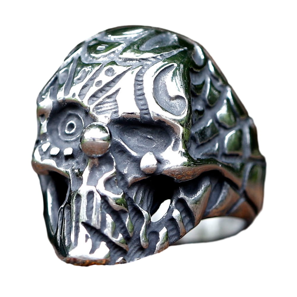 ZMY Home Stainless Steel Horror Clown Ring | Death Scary Evil Skull ...