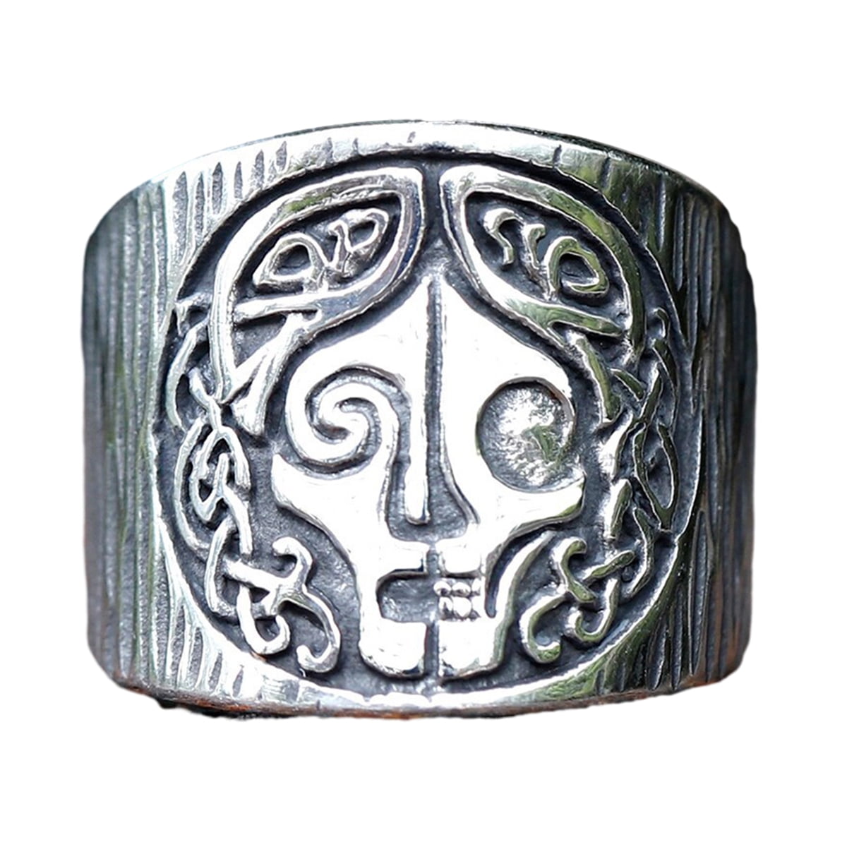ZMY Home Stainless Steel Viking Skull Ring - Nordic Celtic Knot Design ...