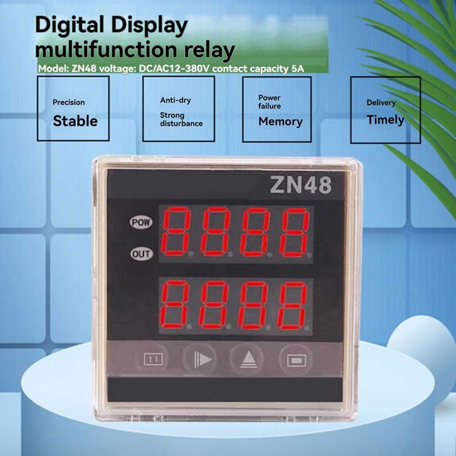ZN48 Series Digital Time Relay Counter 12VDC Multifunction Time ...